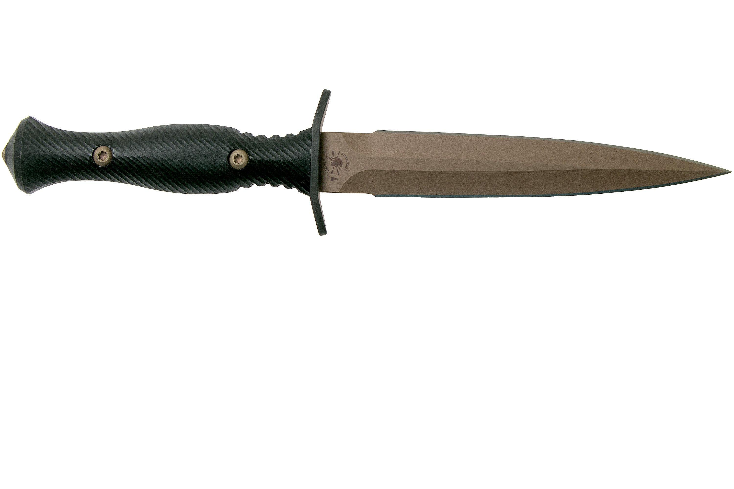 Spartan Blades Harsey Dagger Flat Dark Earth Blade, Black Handle ...