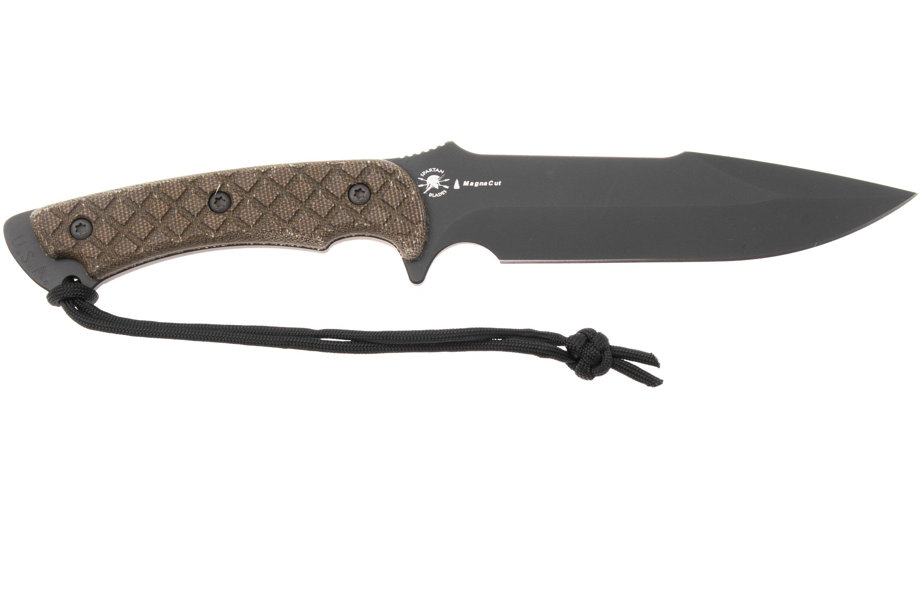 Spartan Blades Horkos SB4BKGRNLBK Black, Green Micarta, Survival Messer ...