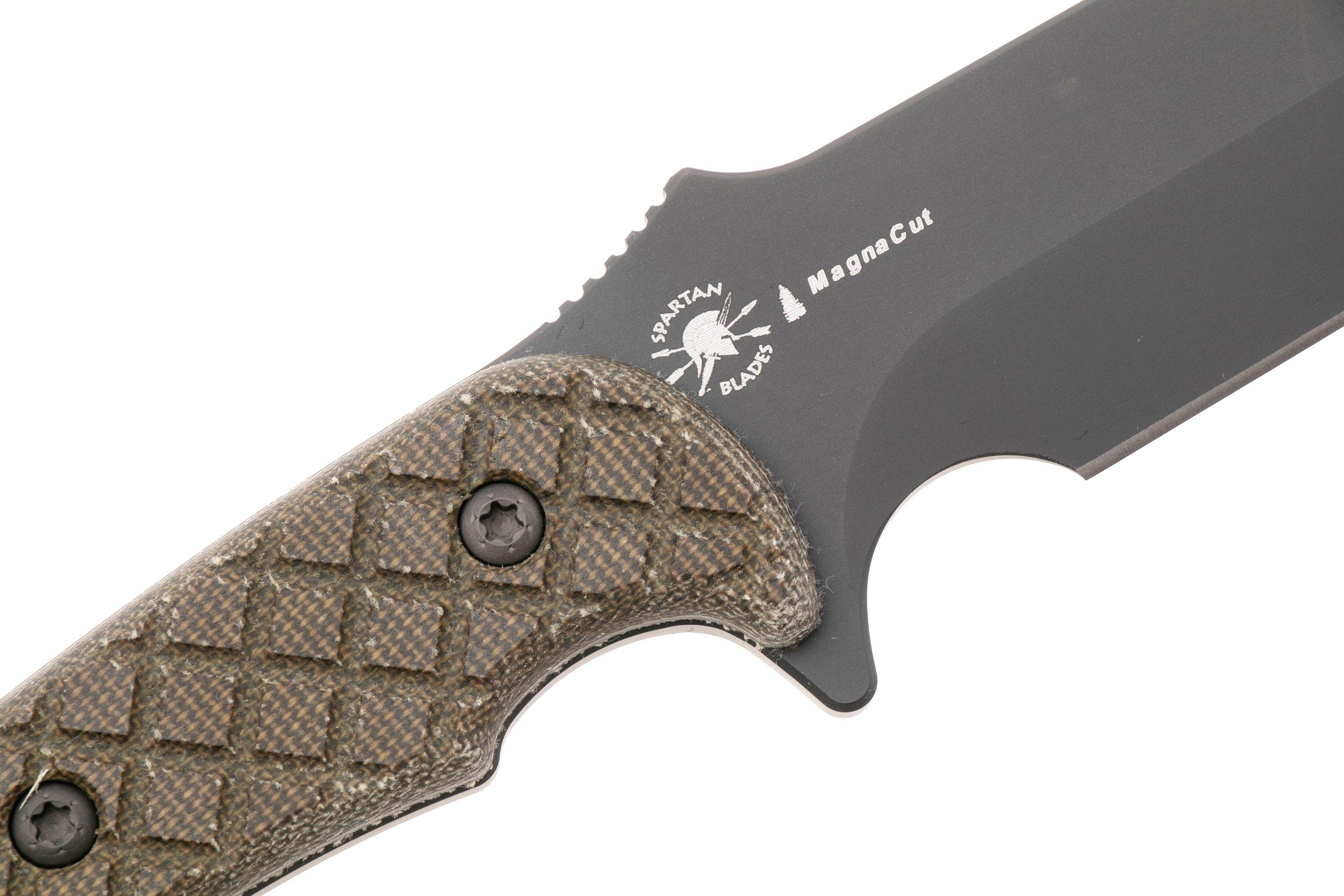 Spartan Blades Horkos SB4BKGRNLBK Black, Green Micarta, Survival Messer ...