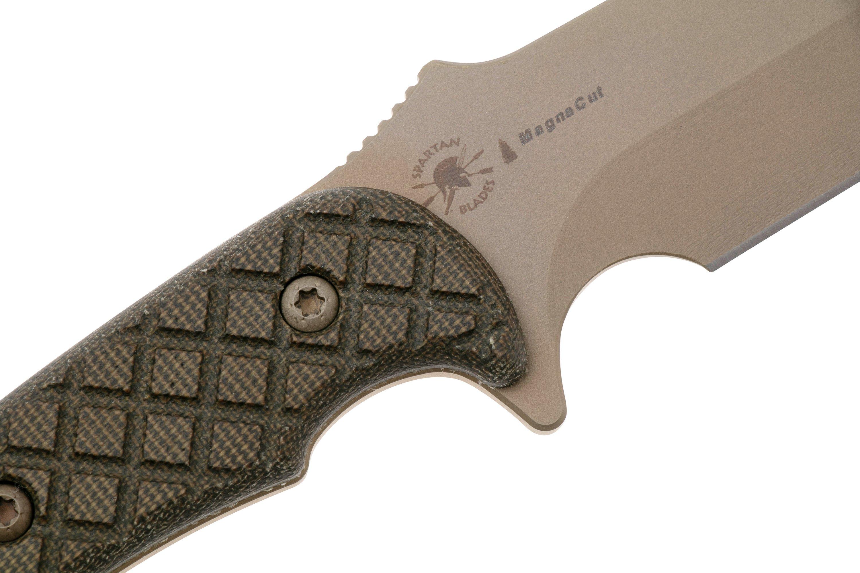 Spartan Blades Horkos SB4DEGRKYTN Flat Dark Earth, Green Micarta ...
