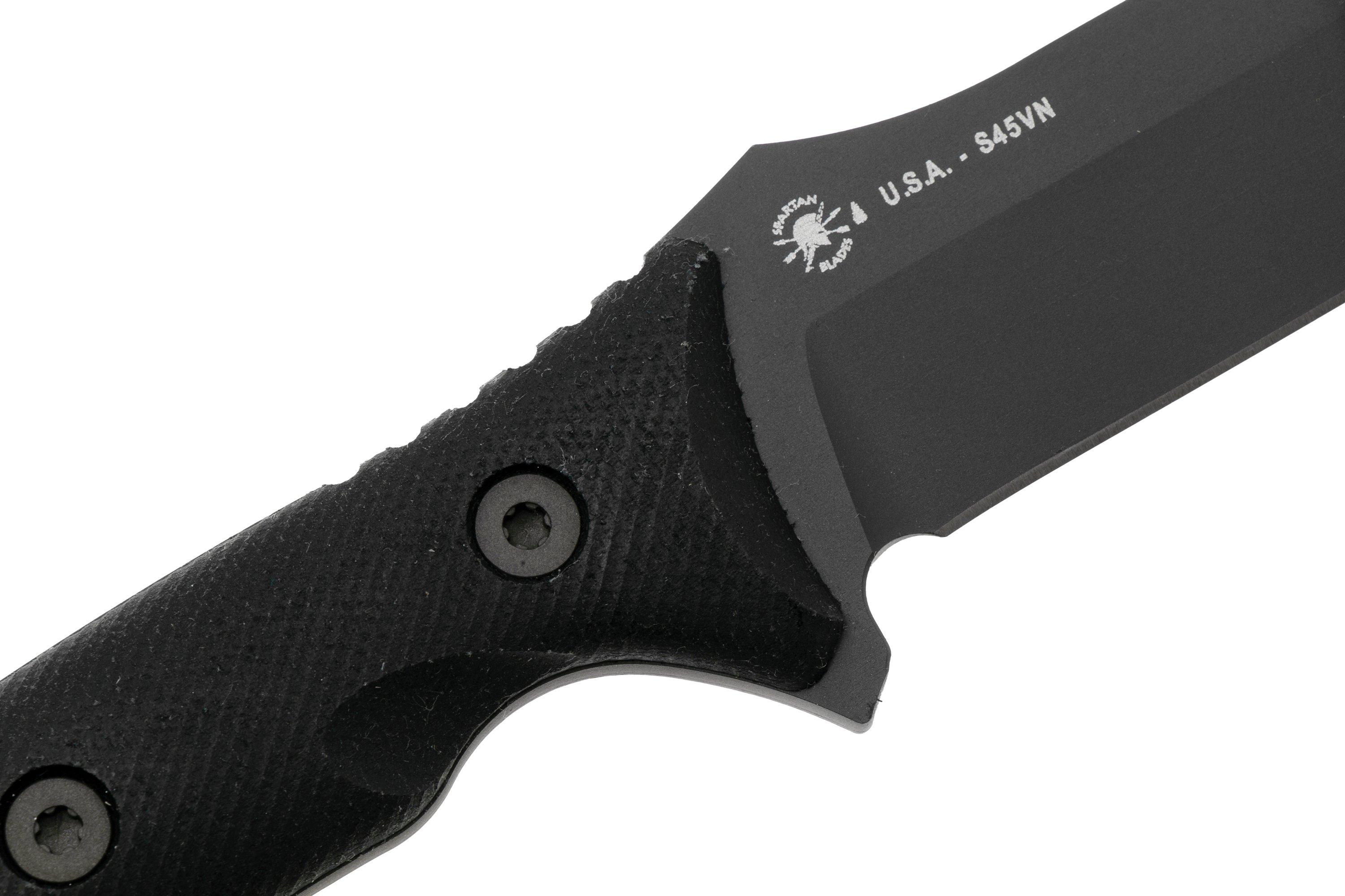 Spartan Blades Moros SB53BKBKKYBK Black, Black Micarta, Survival Messer ...
