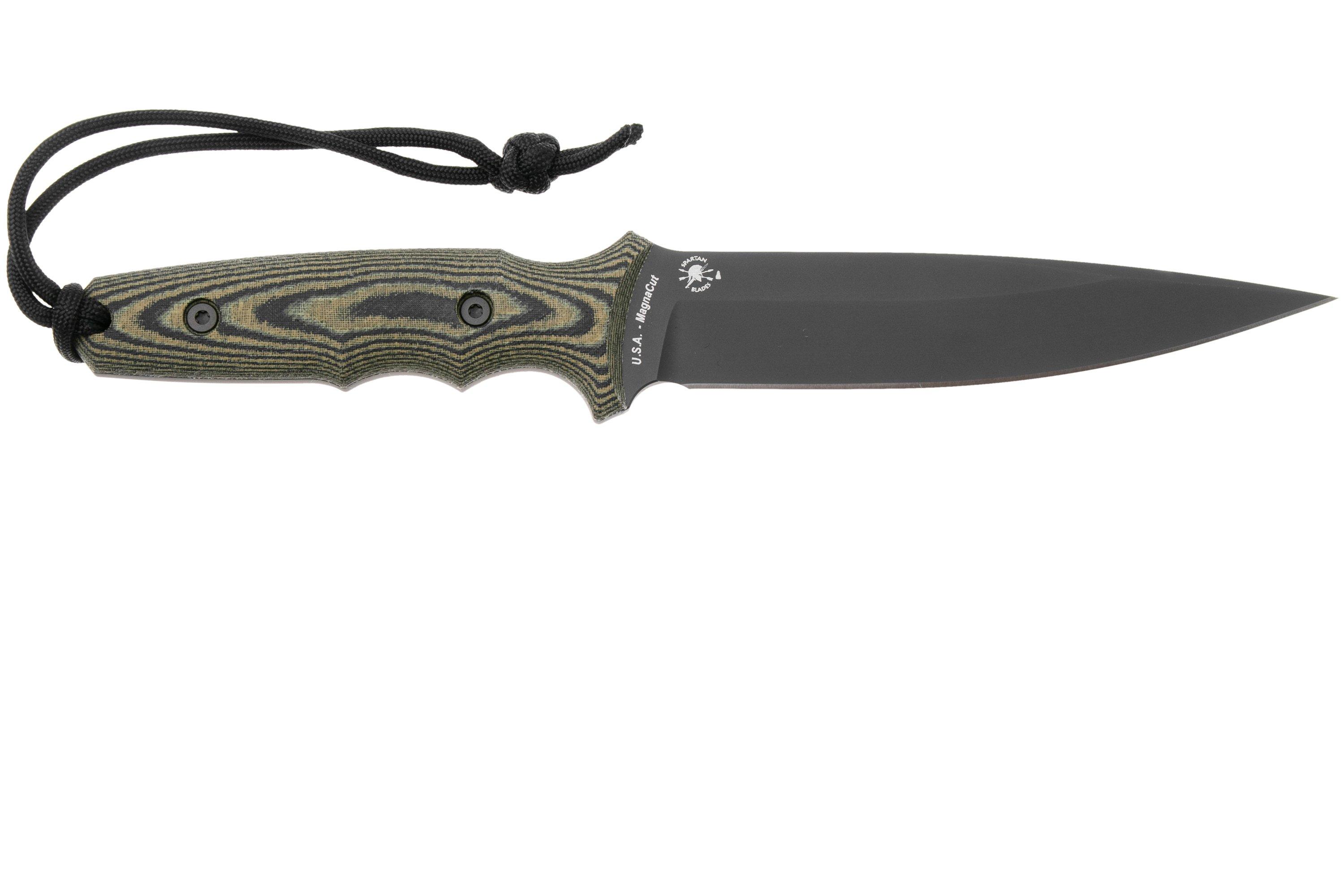 Spartan Blades Harsey Clandestina SB57BKCMNLBK Black, Camo Micarta ...