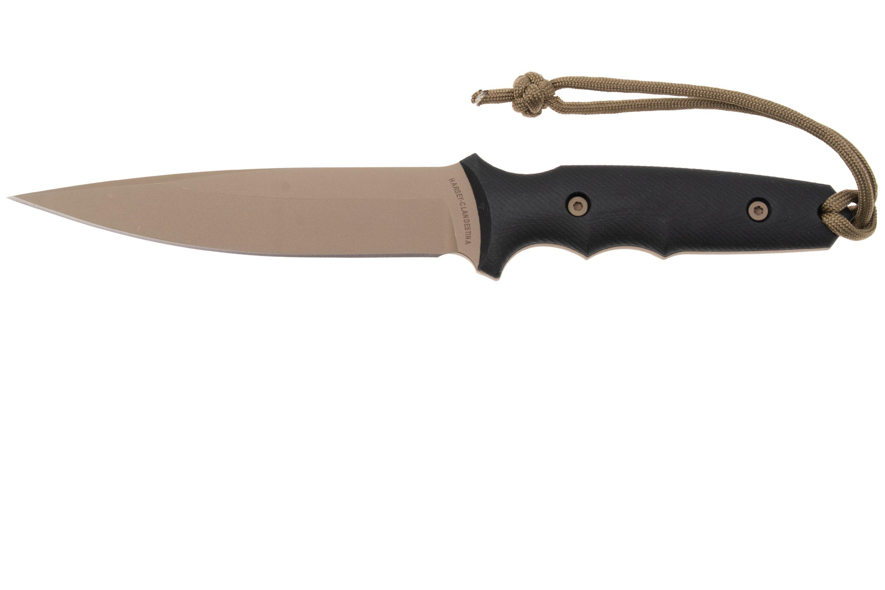 Spartan Blades Harsey Clandestina SB57DEBKKYTN Flat Dark Earth, Black ...