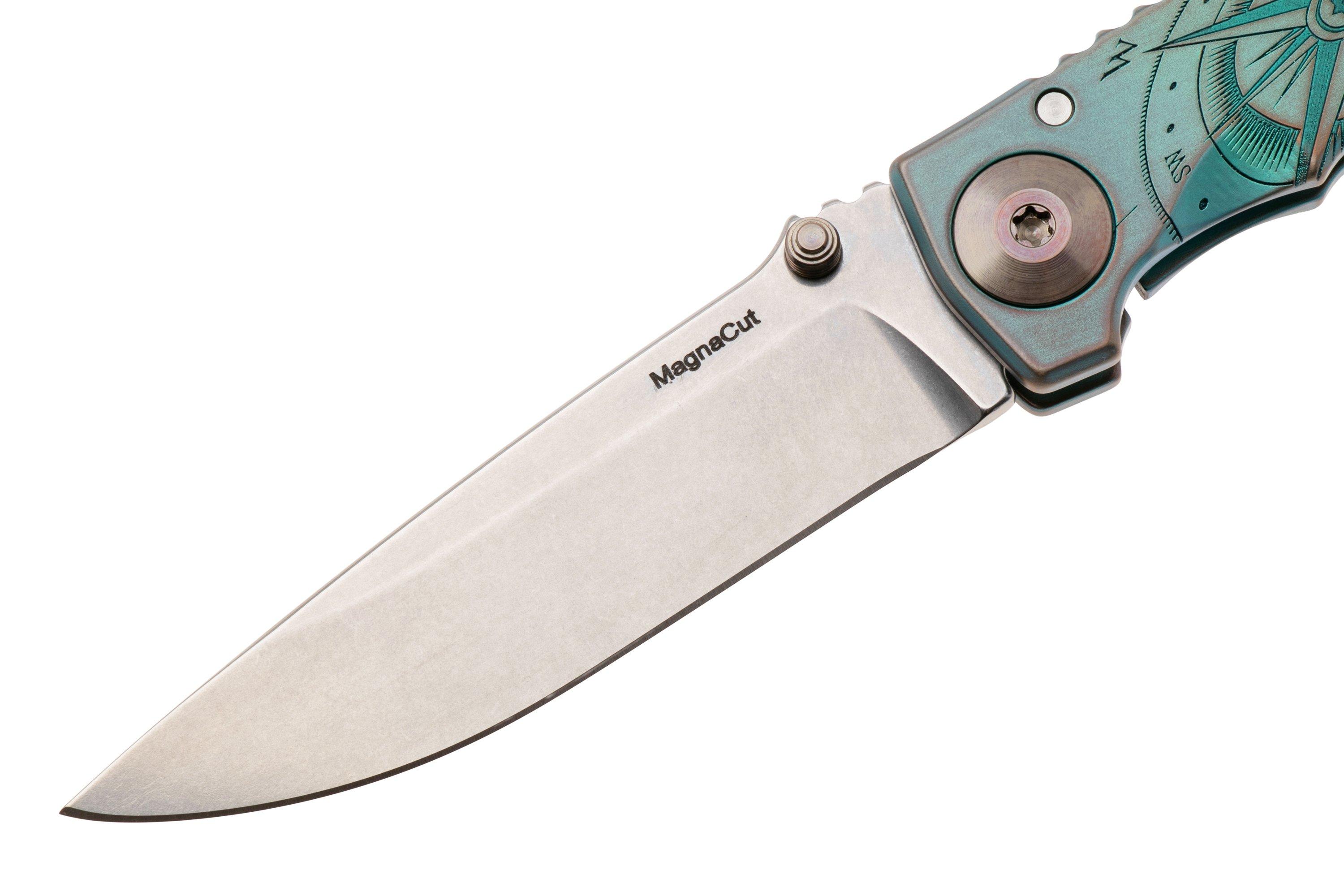Spartan Harsey Folder 3.25 SF10C-COMPASS, Stonewashed CPM MagnaCut, Compass Green/Bronze ...