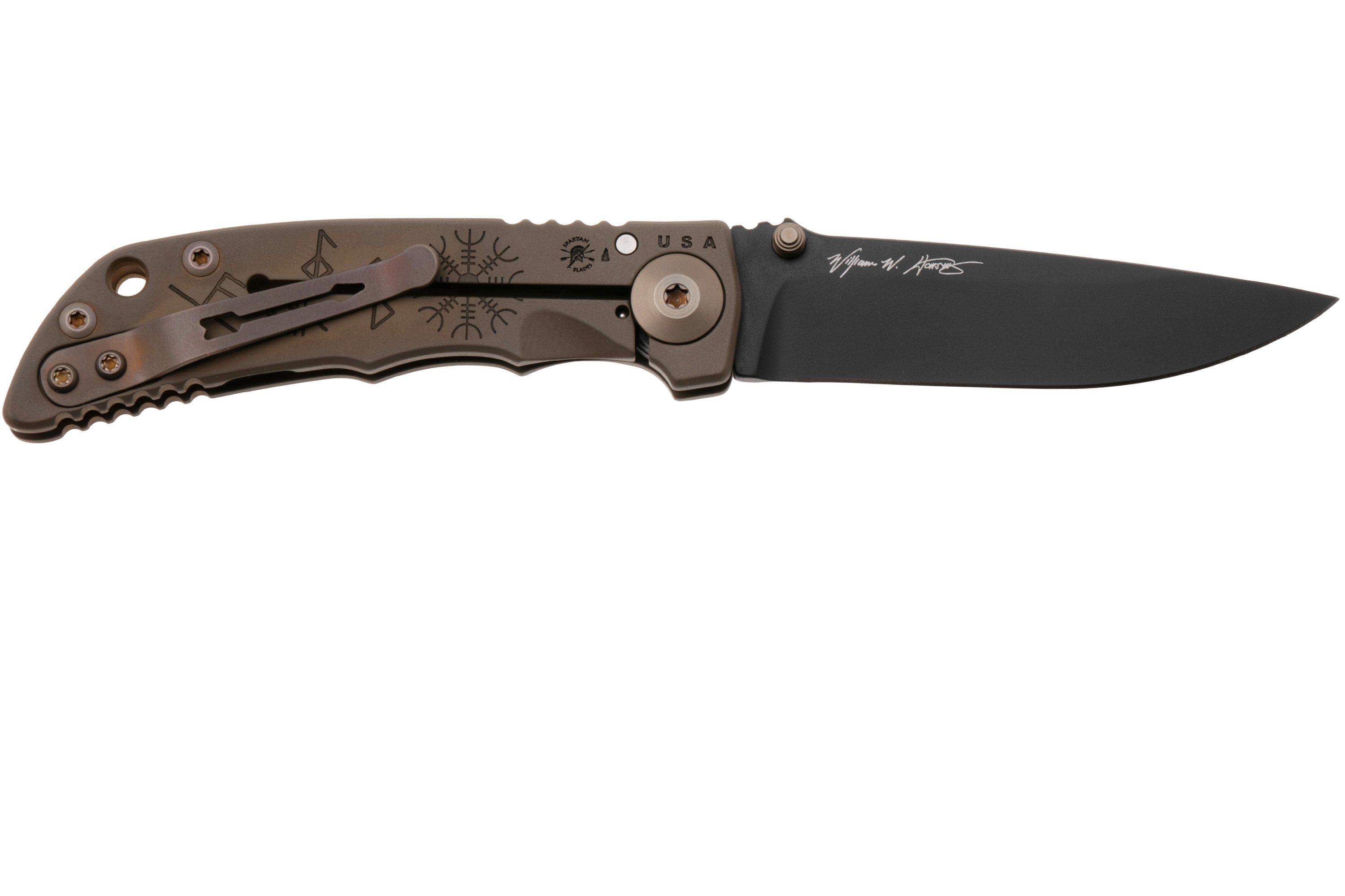 Spartan Harsey Folder 3.25 SF10C-RUN-STAV, PVD CPM MagnaCut, Runes And ...