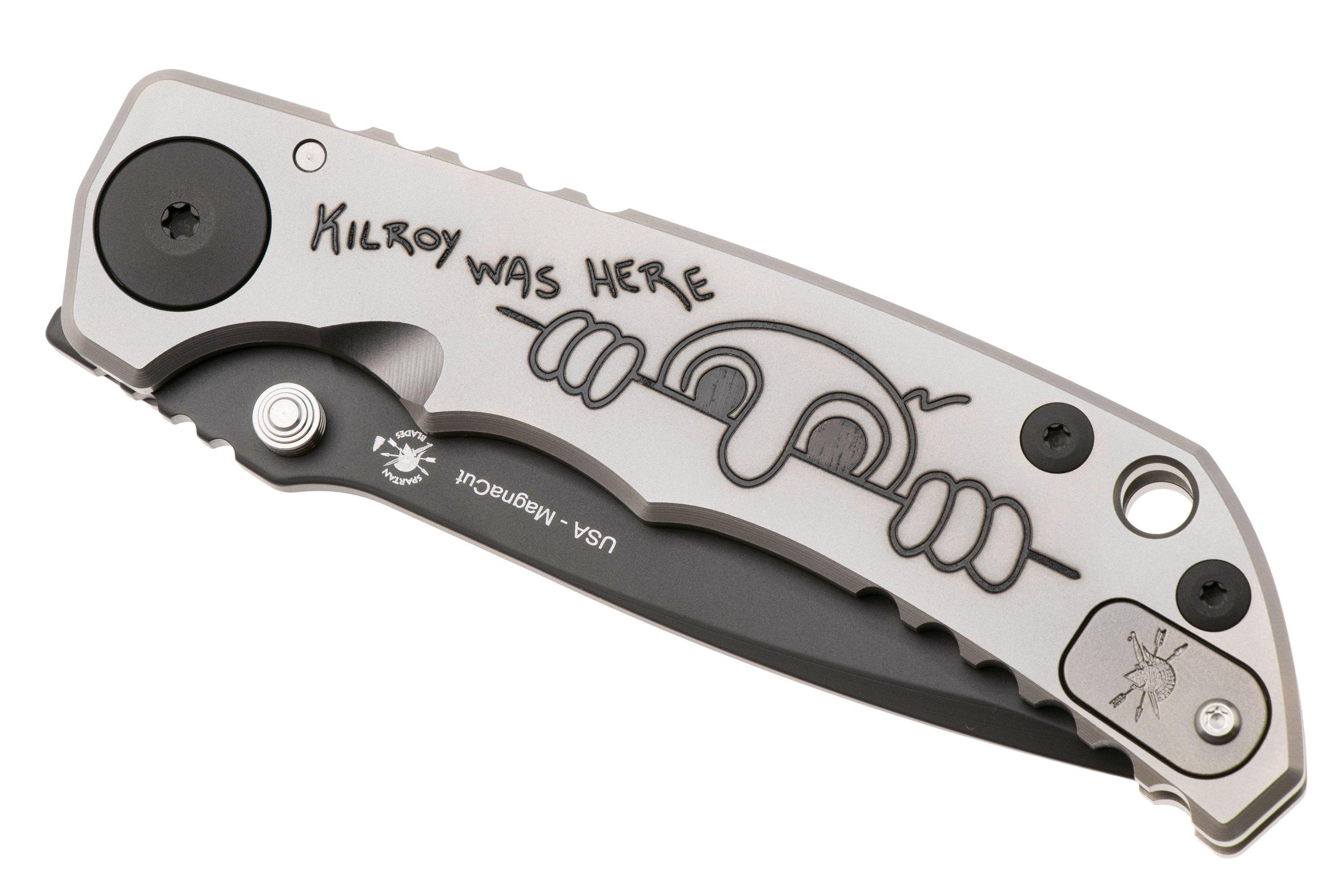 Spartan Blades Harsey Folder Kilroy USSF5KILR, PVD MagnaCut, Silver ...
