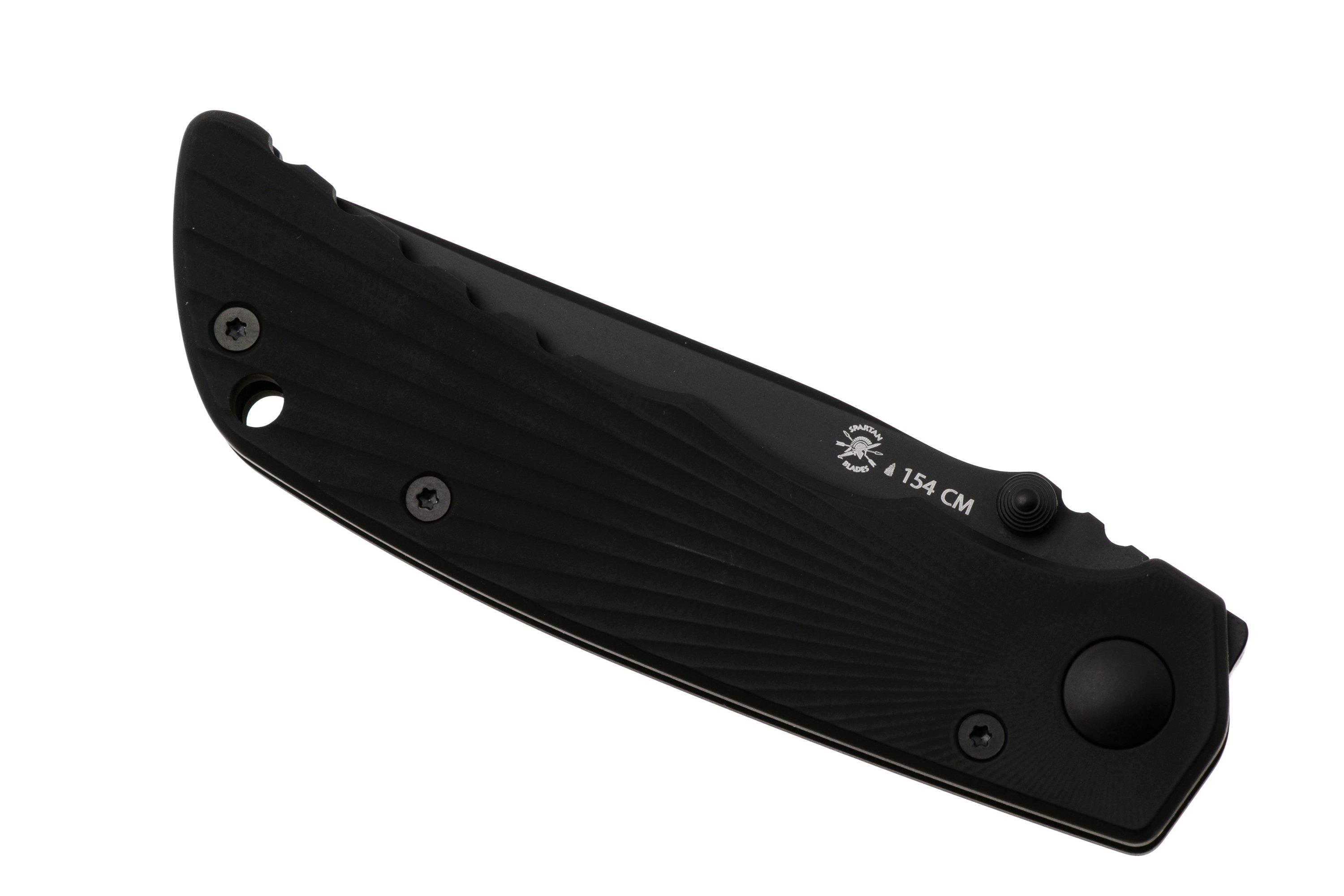 Spartan Harsey Folder 3.25 Talos II SFBL13BKBK, Black Ti Nitride 154CM ...