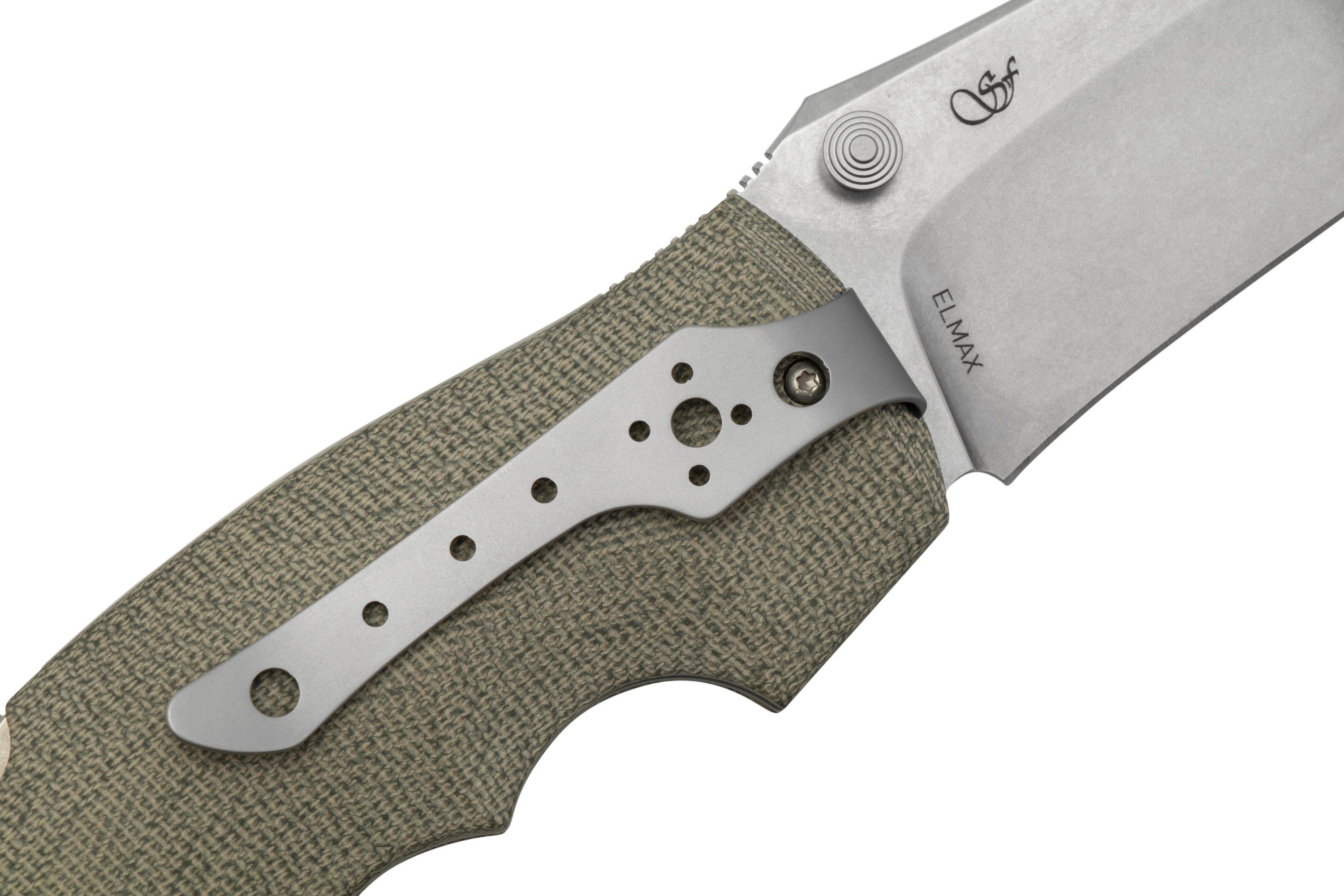Viper Rhino 1, V5903CV, Stonewash Elmax, Green Canvas Micarta Taschenmesser, Fabrizio ...
