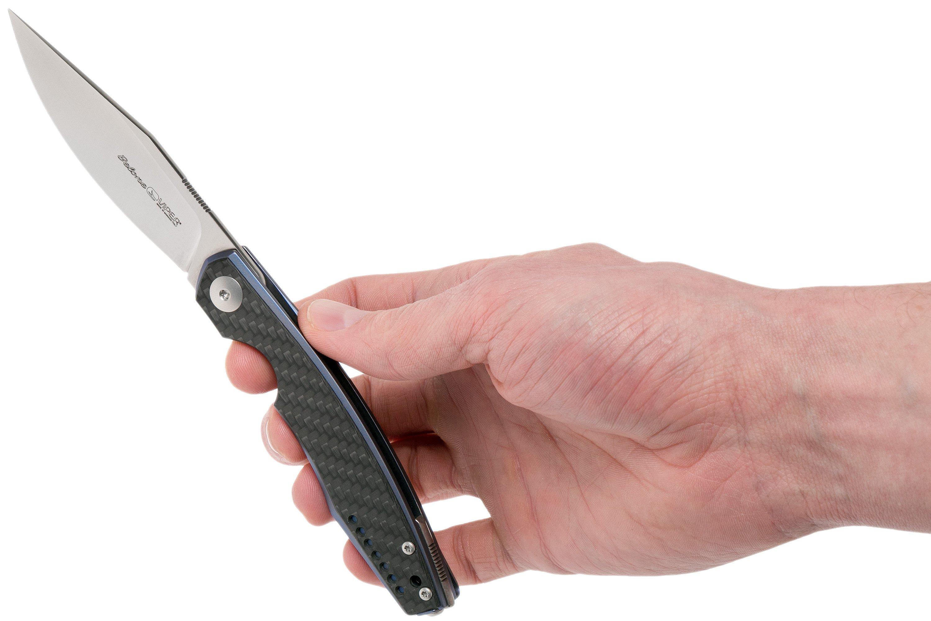 Viper Belone Carbon fibre, Blue Titanium 5970BLFC pocket knife, Jesper ...
