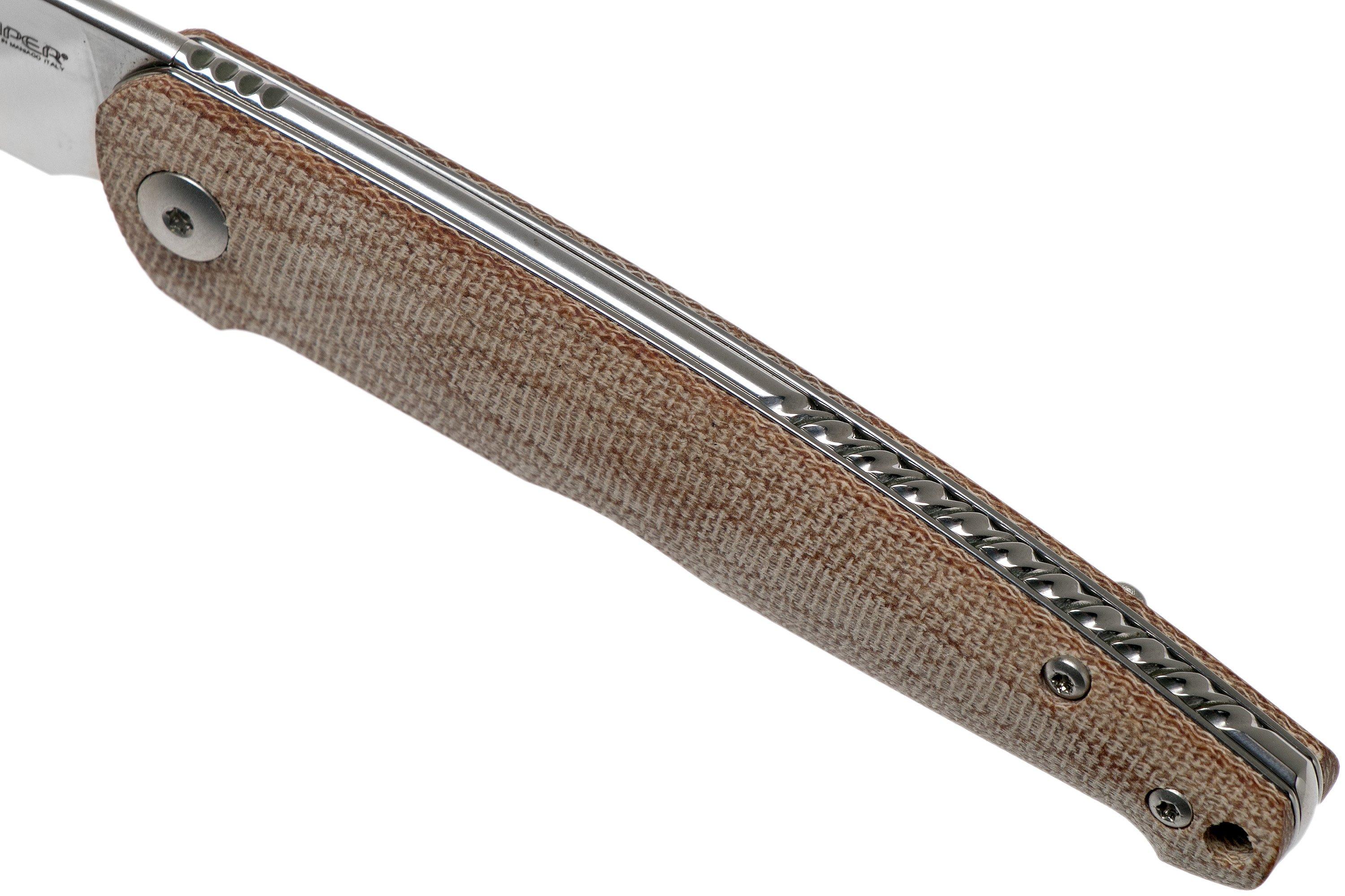 Viper Key V5976CN Natural Canvas Micarta navalha, Jesper Voxnaes design ...