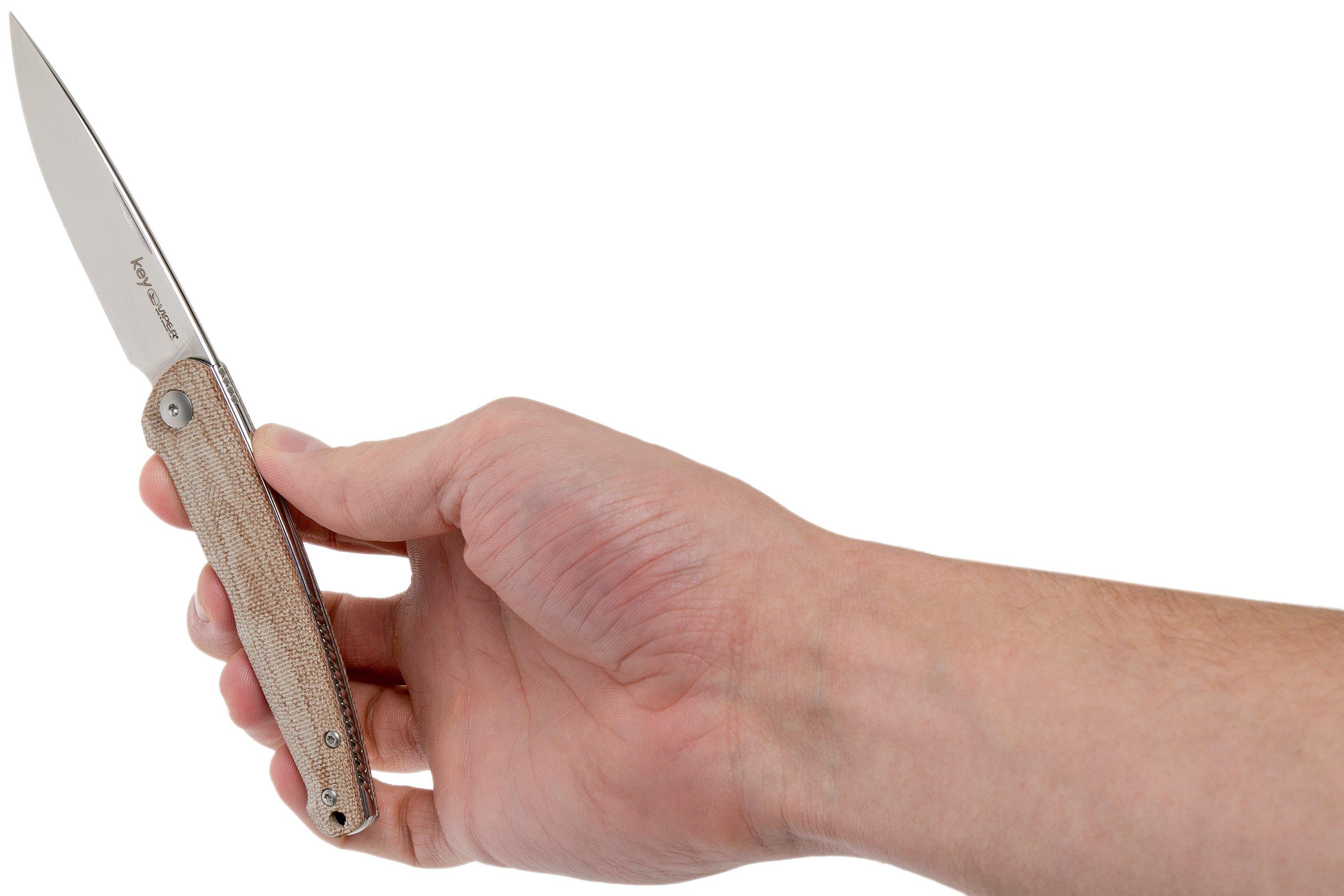 Viper Key V5976CN Natural Canvas Micarta navalha, Jesper Voxnaes design ...