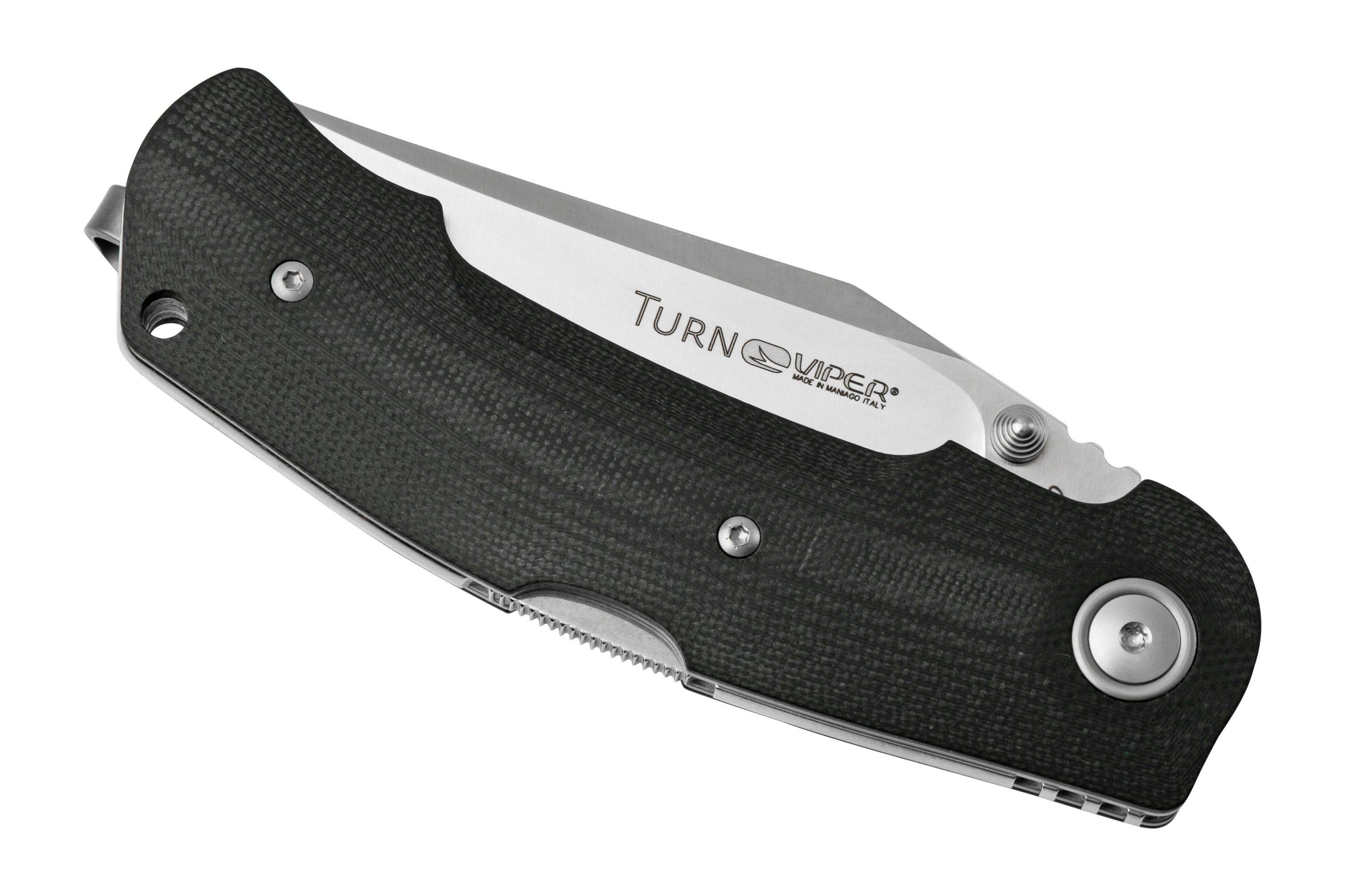 Viper Turn V5988GB Black G10 pocket knife, Fabrizio Silvestrelli design ...