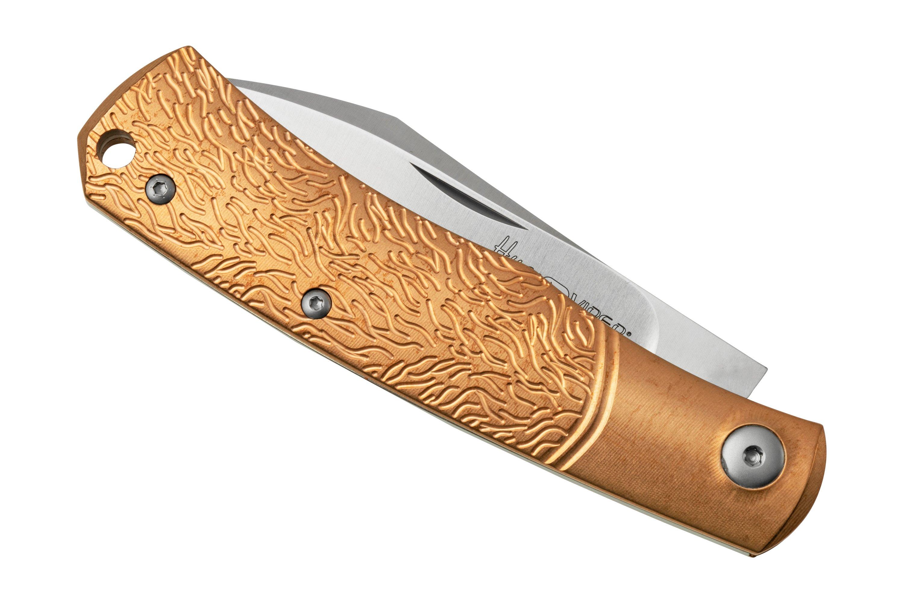 Viper Hug V5990BRW Sandblasted Bronze Wolf pocket knife, Sacha Thiel ...