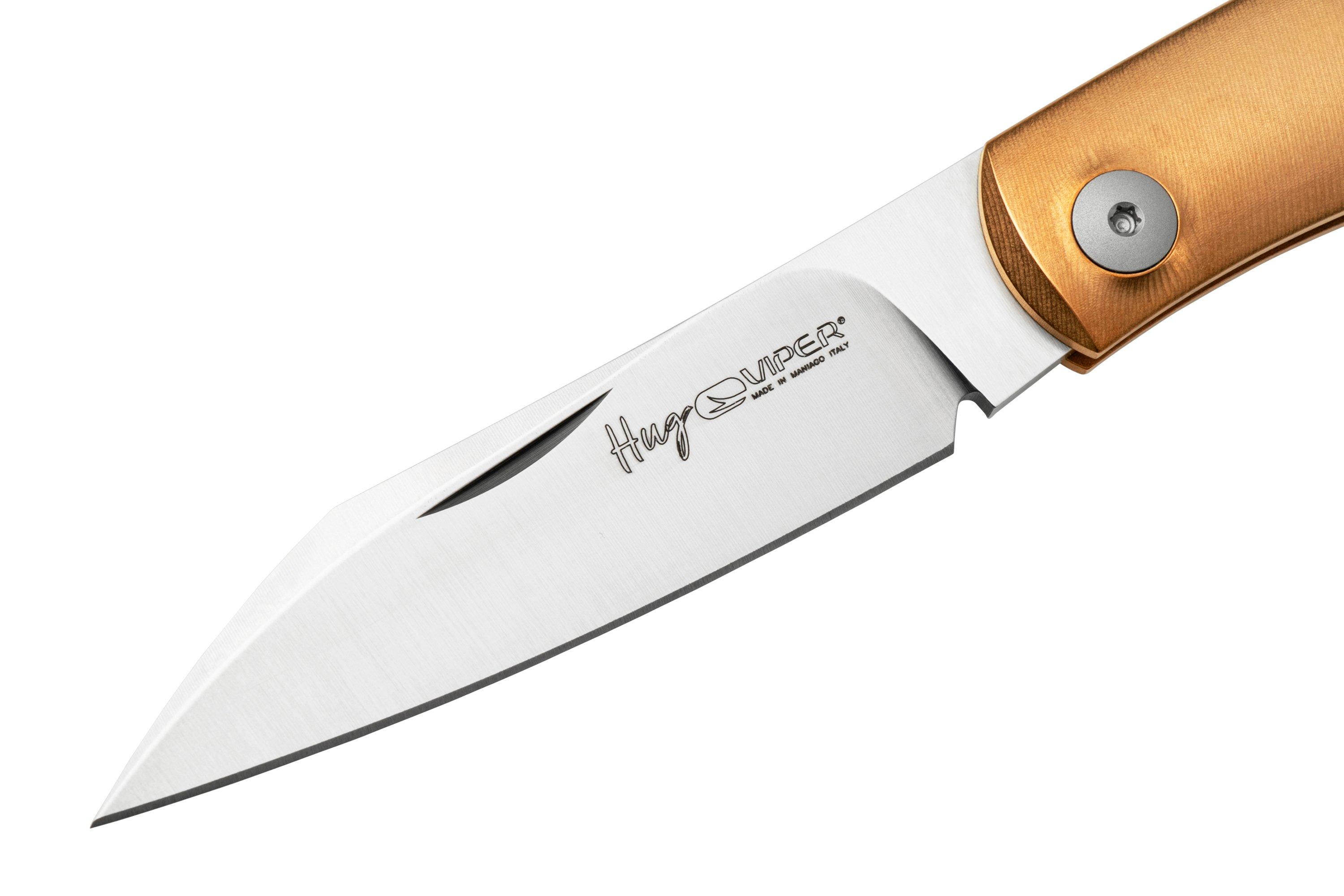 Viper Hug V5990BR Sandblasted Bronze Plain pocket knife, Sacha Thiel ...