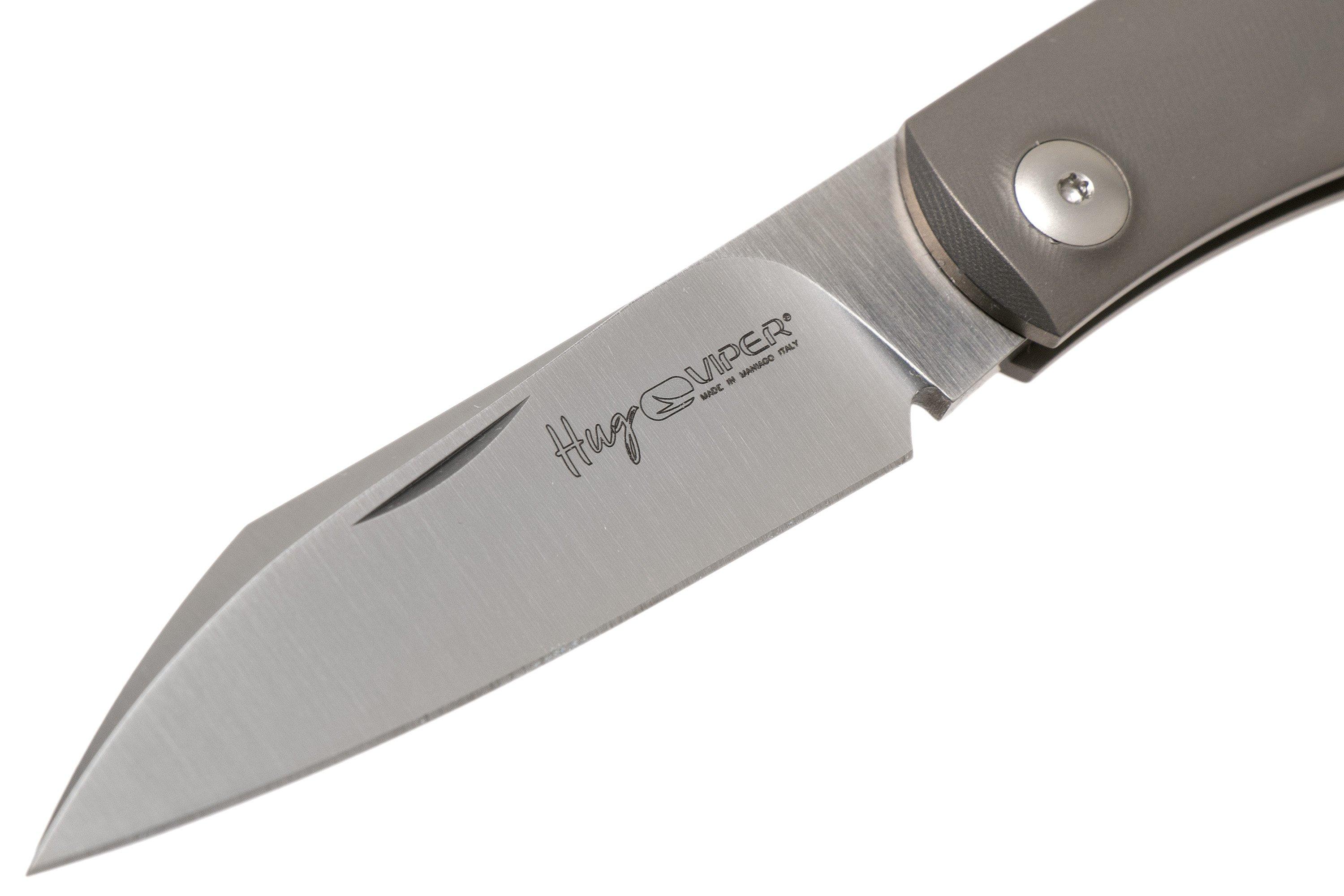 Viper Hug V5990TI Titanium Plain pocket knife, Sacha Thiel design ...