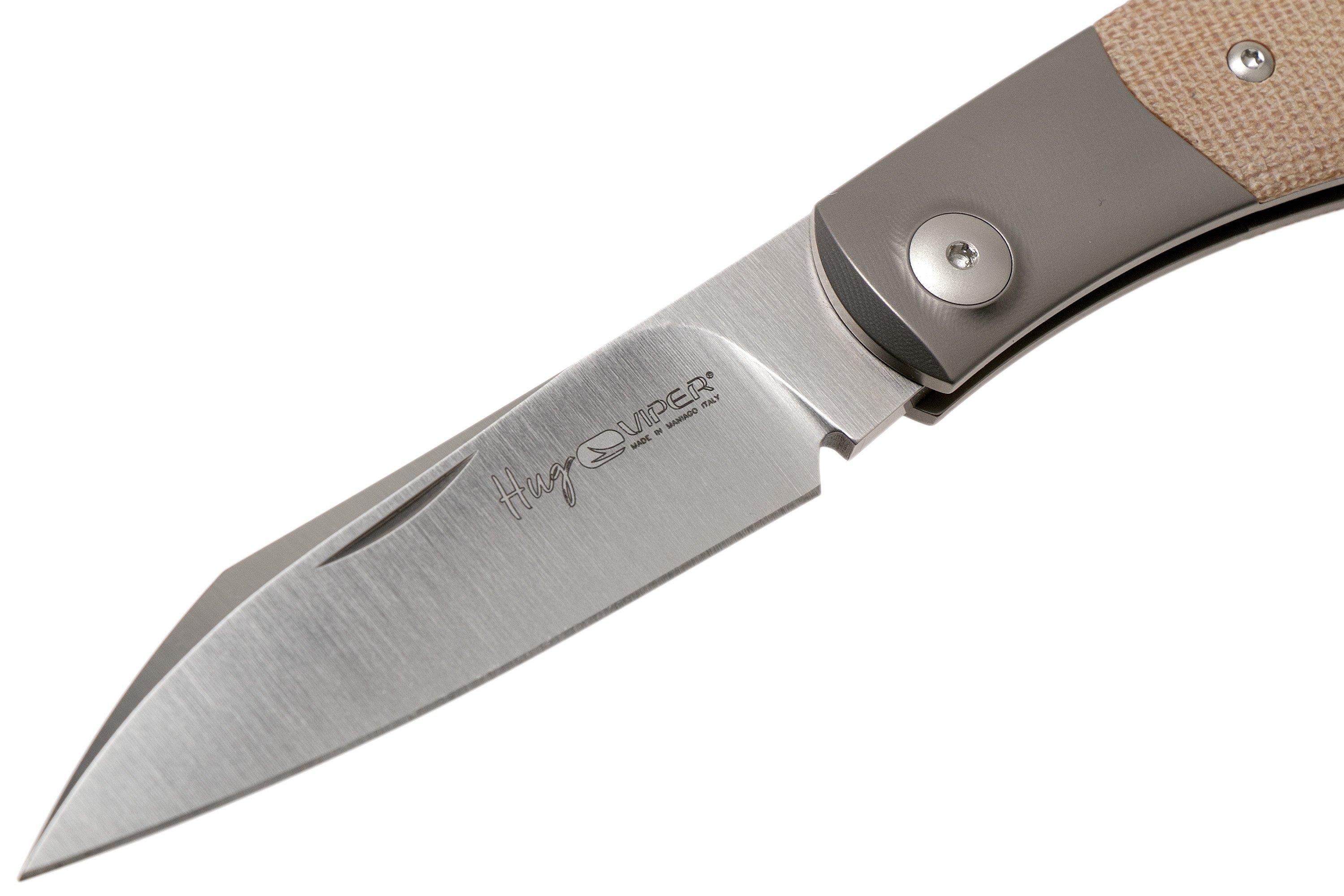 Viper Hug V5992CN Natural Canvas Micarta pocket knife, Sacha Thiel ...