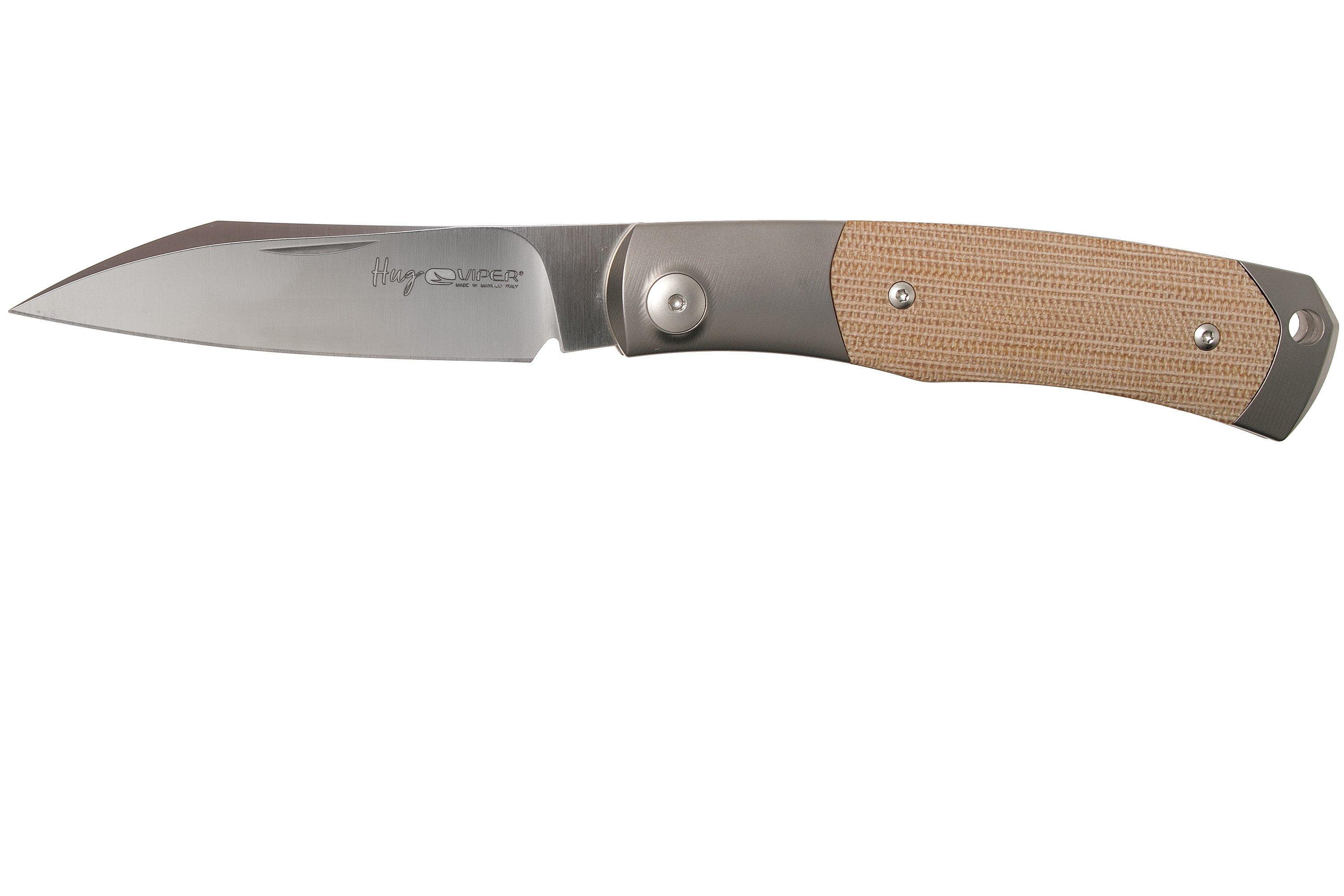 Viper Hug 2 V5994CN Natural Canvas Micarta pocket knife, Sacha Thiel ...