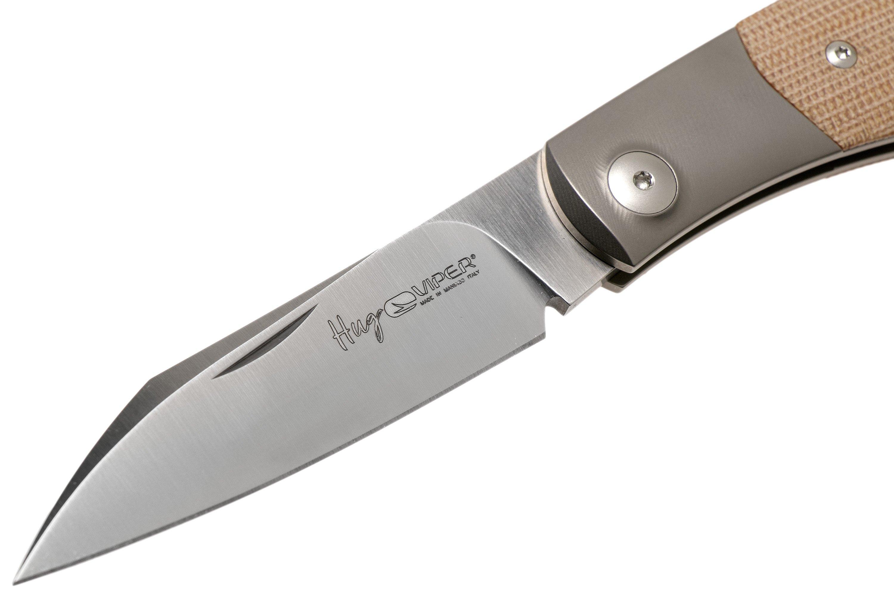 Viper Hug 2 V5994CN Natural Canvas Micarta pocket knife, Sacha Thiel ...