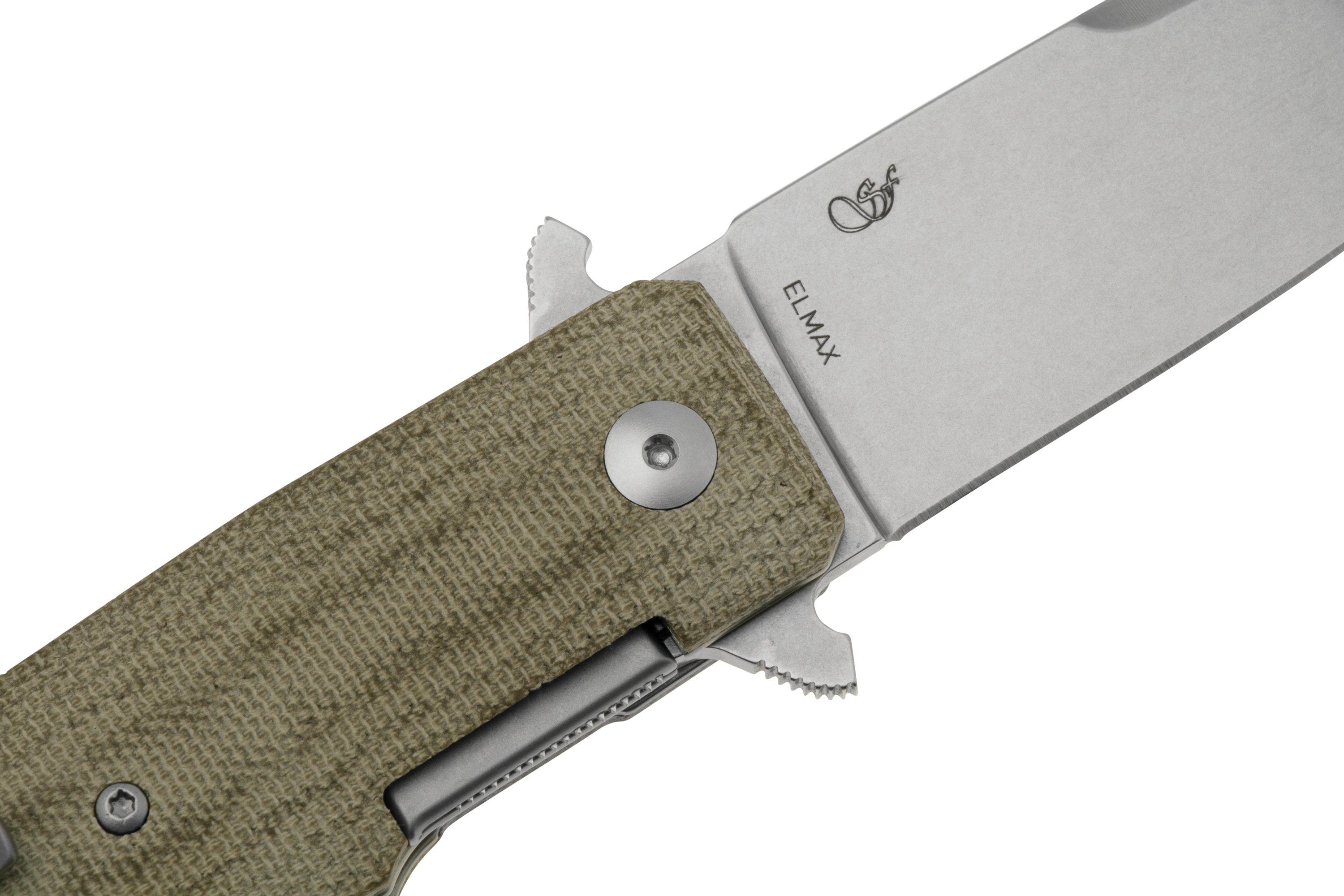 Viper Keeper 2 V6000CG Stone Washed Elmax, Green Canvas Micarta, zakmes ...