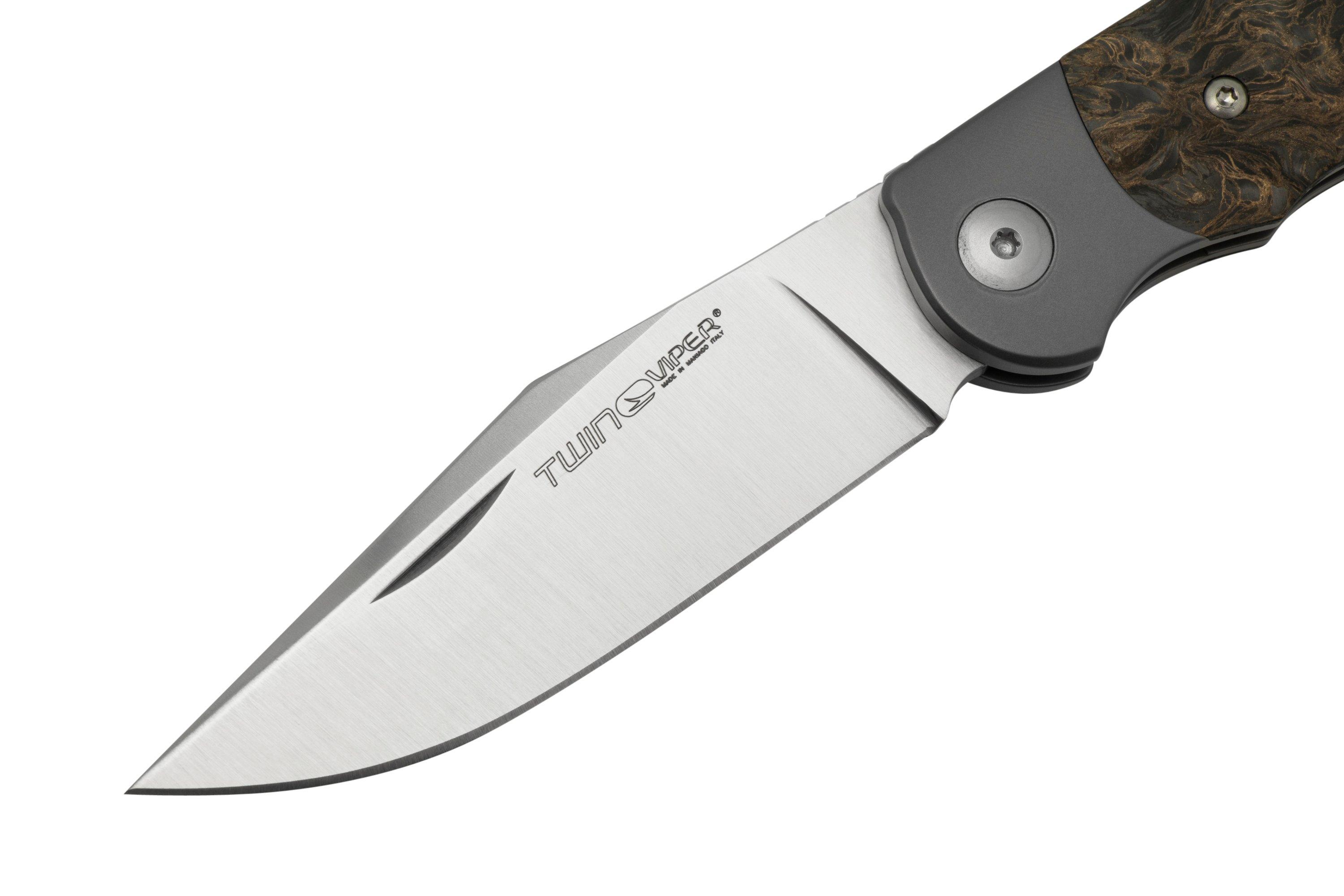 Viper Twin, V6002FCG, Satin M390, Gold Dark Matter pocket knife ...