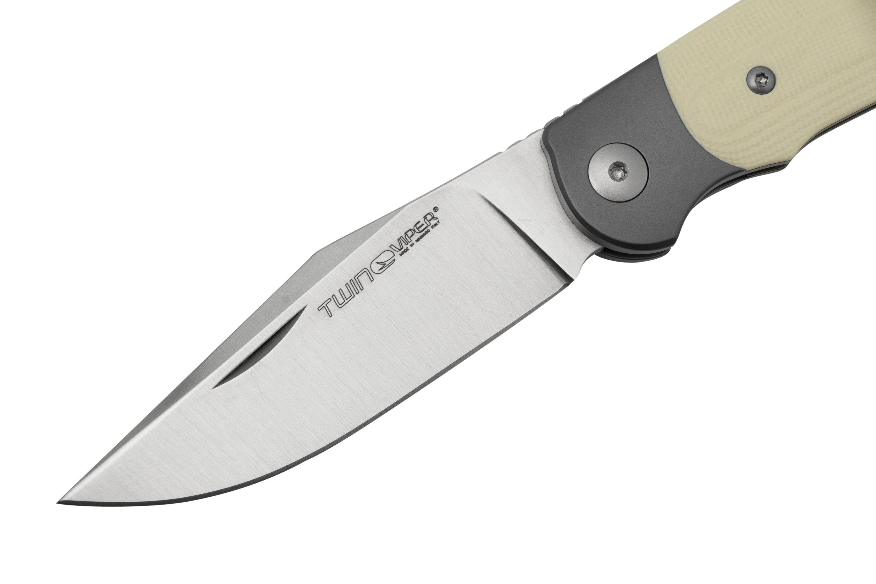 Viper Twin, V6002GI, Satin M390, Ivory G10 pocket knife, Fabrizio ...