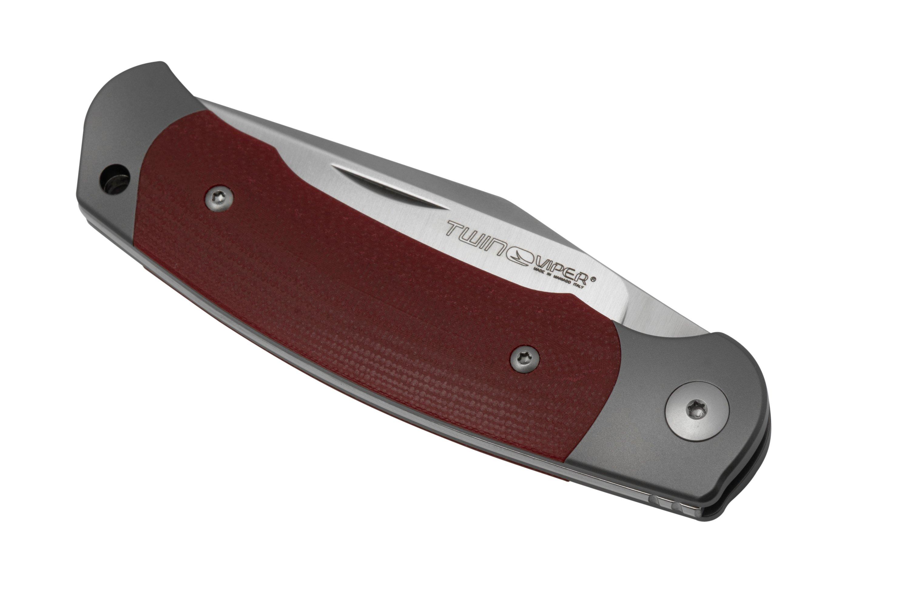 Viper Twin, V6002GR, Satin M390, Red G10 pocket knife, Fabrizio ...