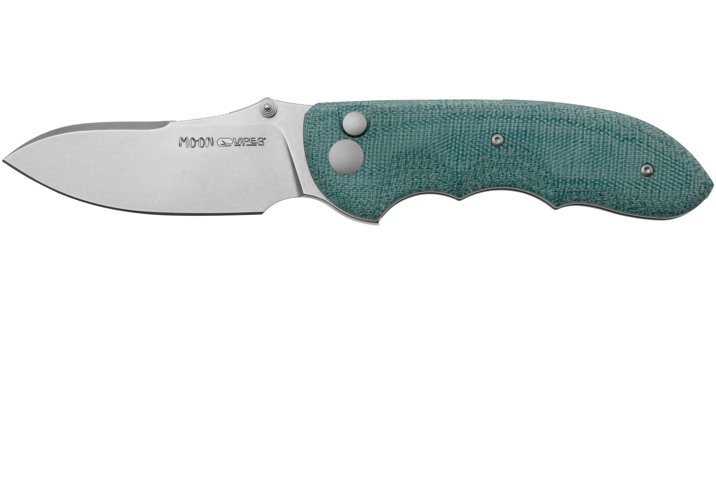 Viper Moon V6010TE MagnaCut, Teal Canvas Micarta, coltello da tasca ...