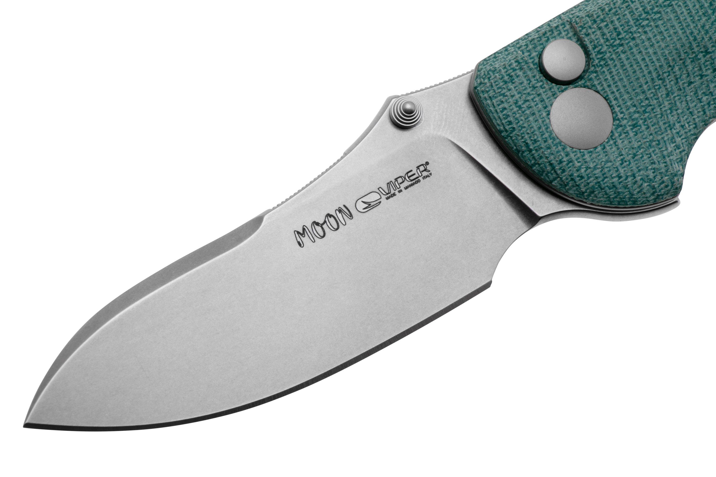 Viper Moon V6010TE MagnaCut, Teal Canvas Micarta, pocket knife ...