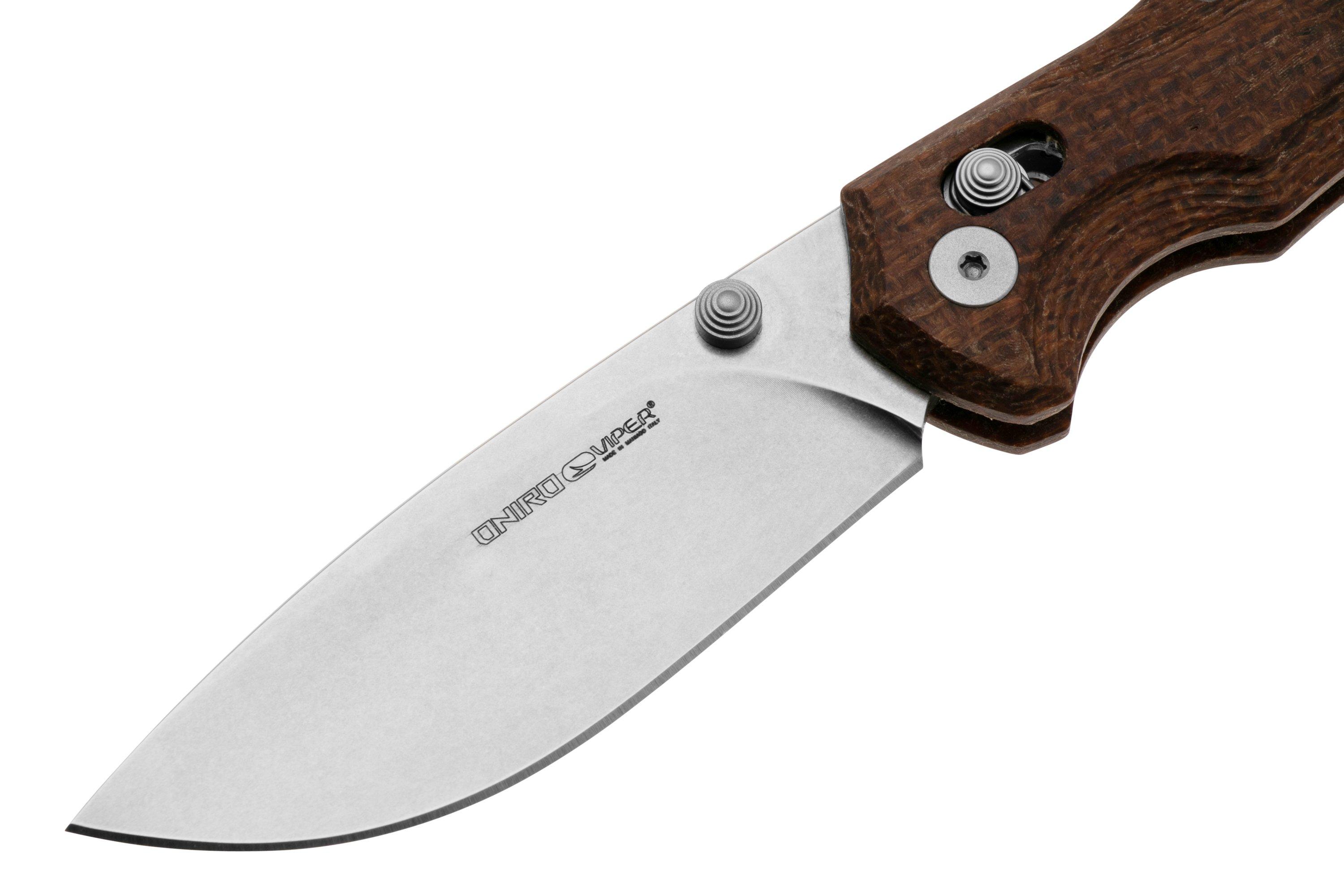 Viper Oniro V6012IM Brown Burlap Micarta zakmes, Denis Simonutti design | Voordelig kopen bij ...