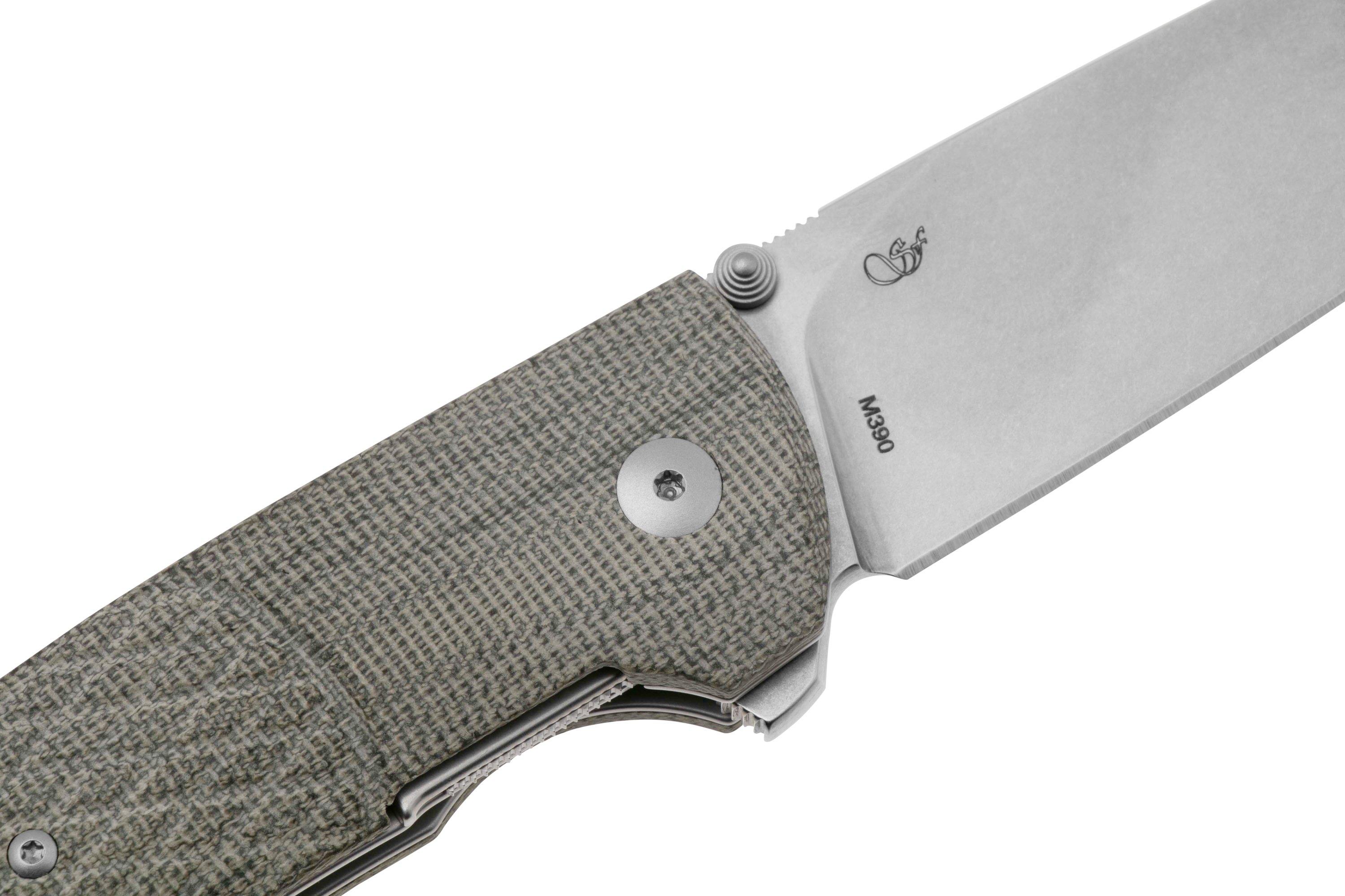 Viper Safe V6016CG3D Böhler M390, Green Canvas Micarta pocket knife ...