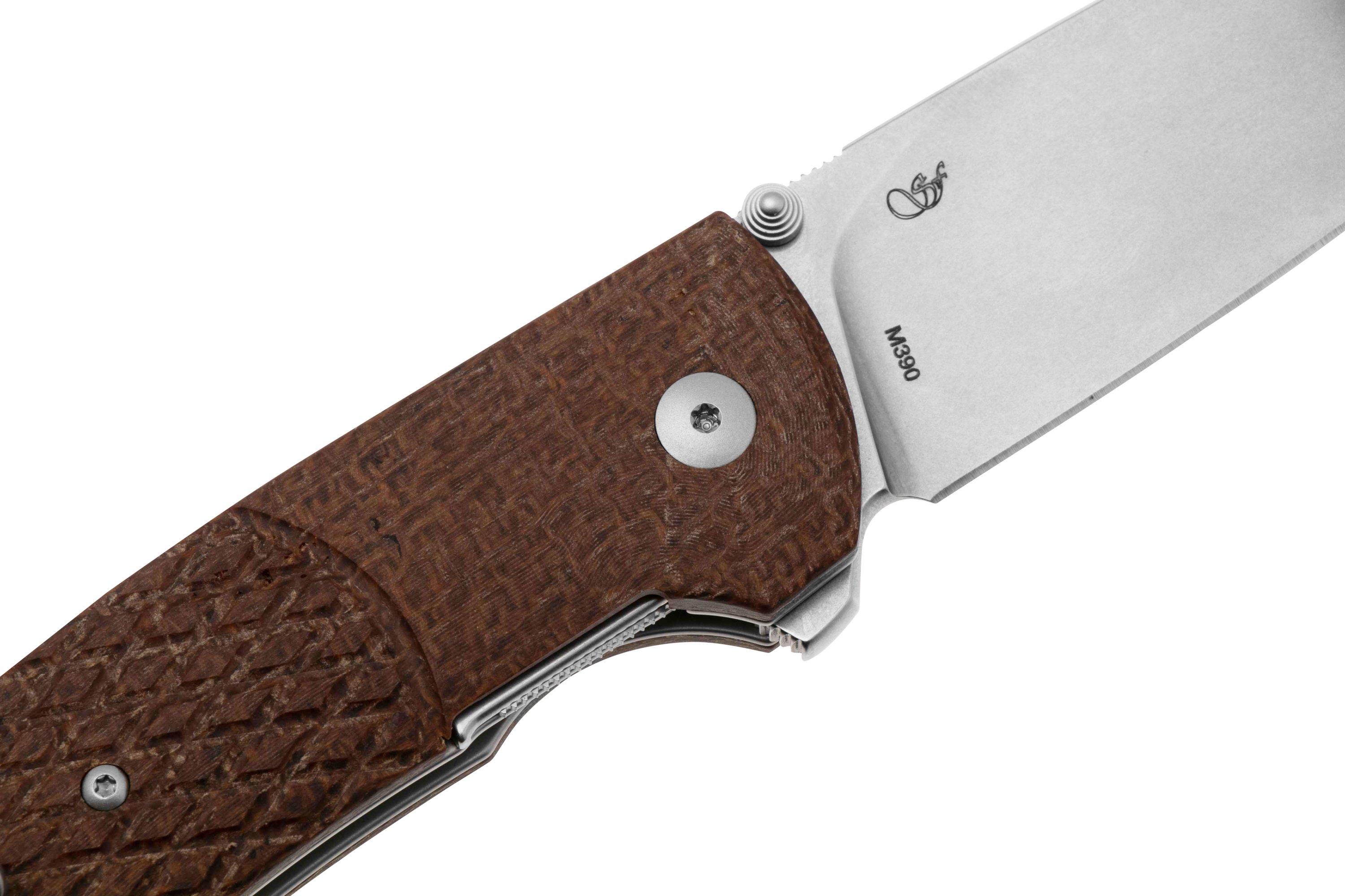 Viper Safe V6016IM3D Böhler M390, Brown Burlap Micarta pocket knife ...