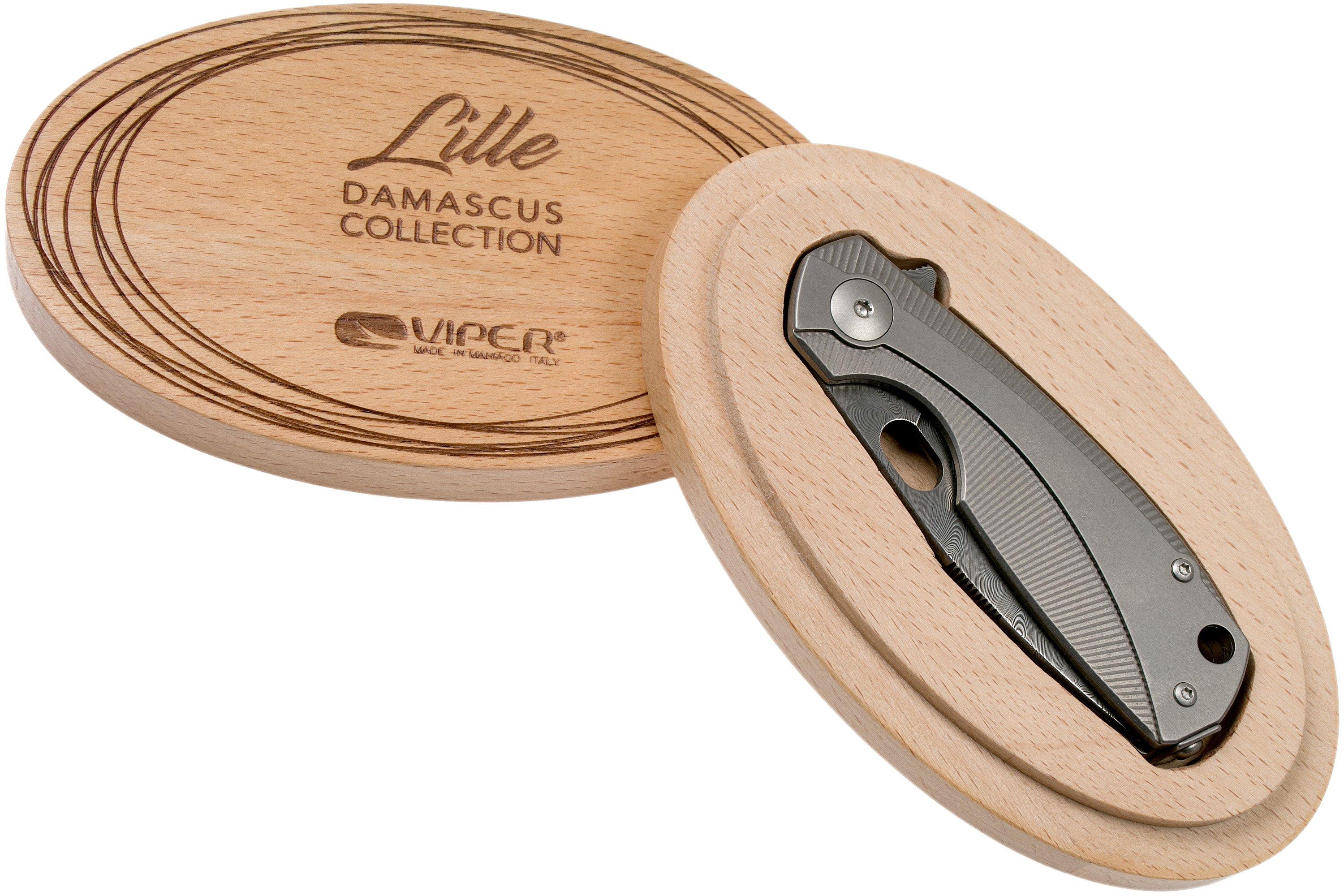 Viper Lille Damasco VA5964TiTi gentleman's knife with wooden giftbox ...