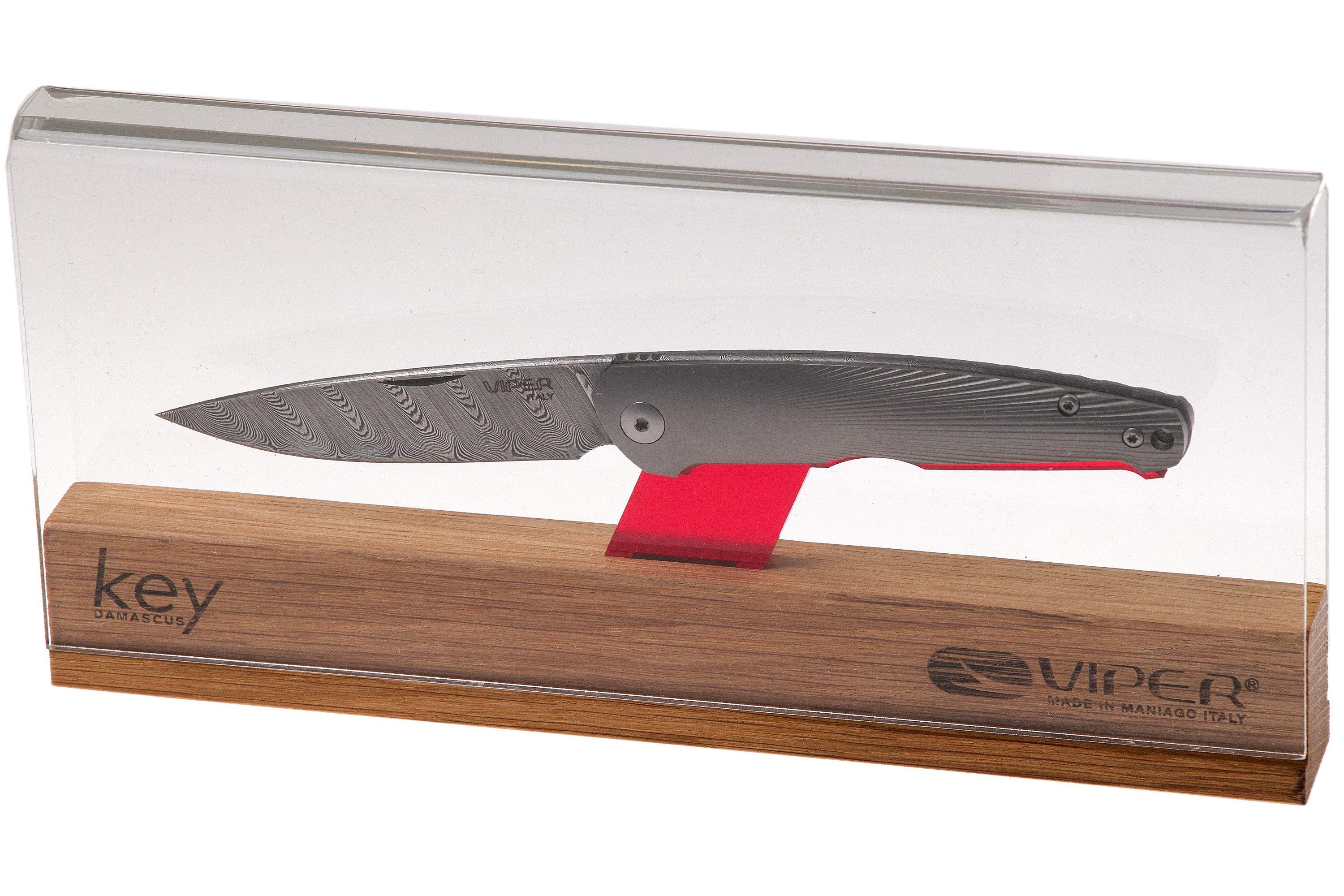 Viper Key VA5976D3TI Damascus Titanium zakmes, Jesper Voxnaes design ...