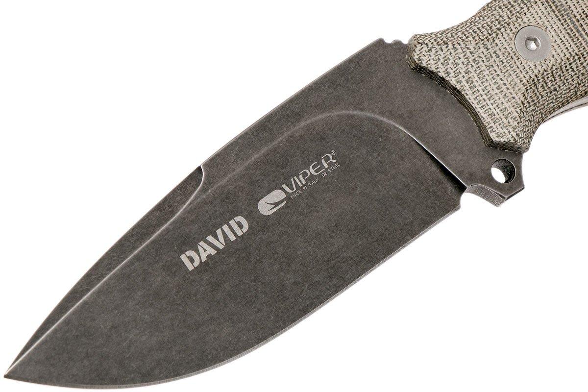 Viper David Evolution 4002ECG D2, Green Micarta, feststehendes Messer ...