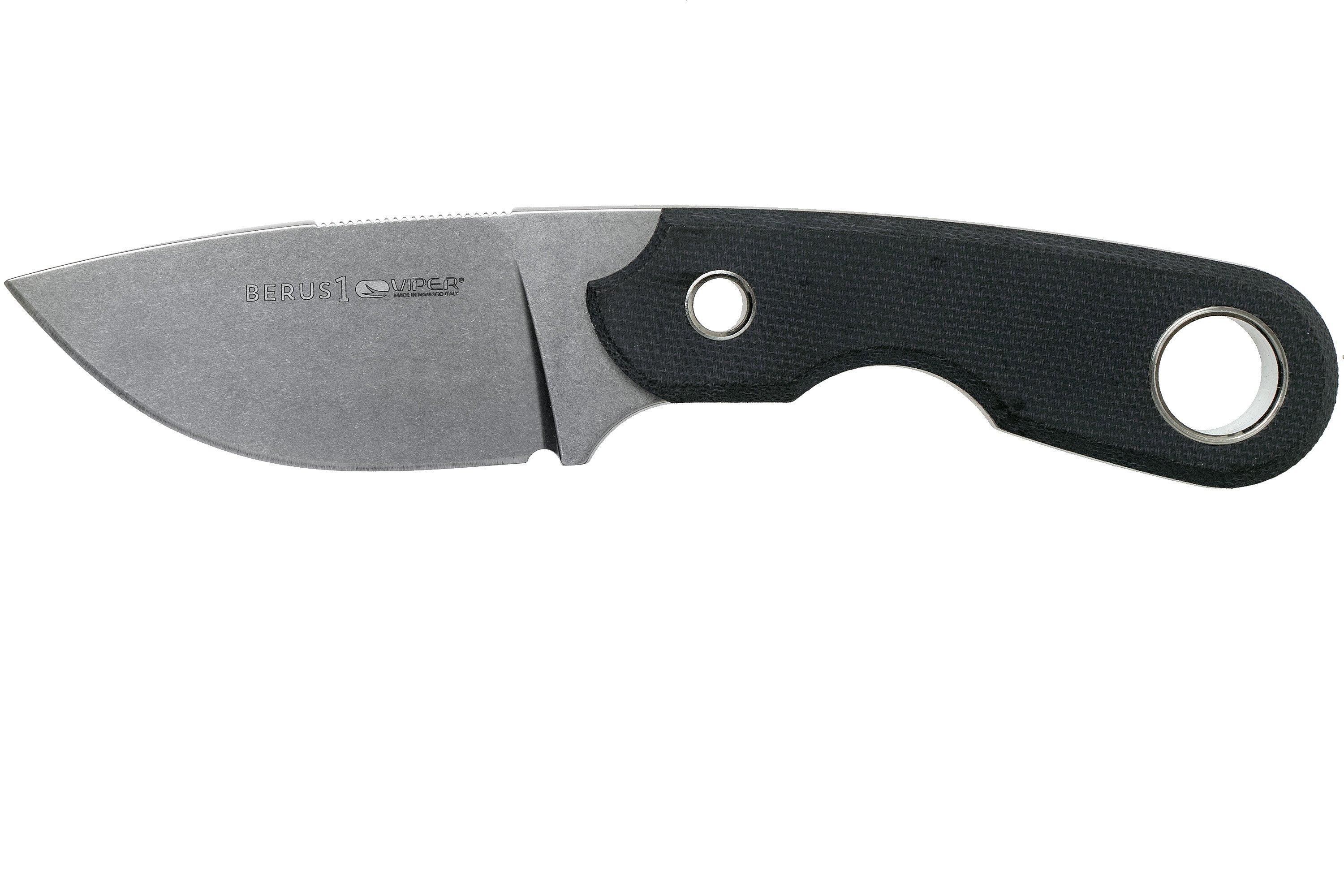 Viper Berus 1 VT4012CB M390 Stonewashed, Black Canvas Micarta fixed ...