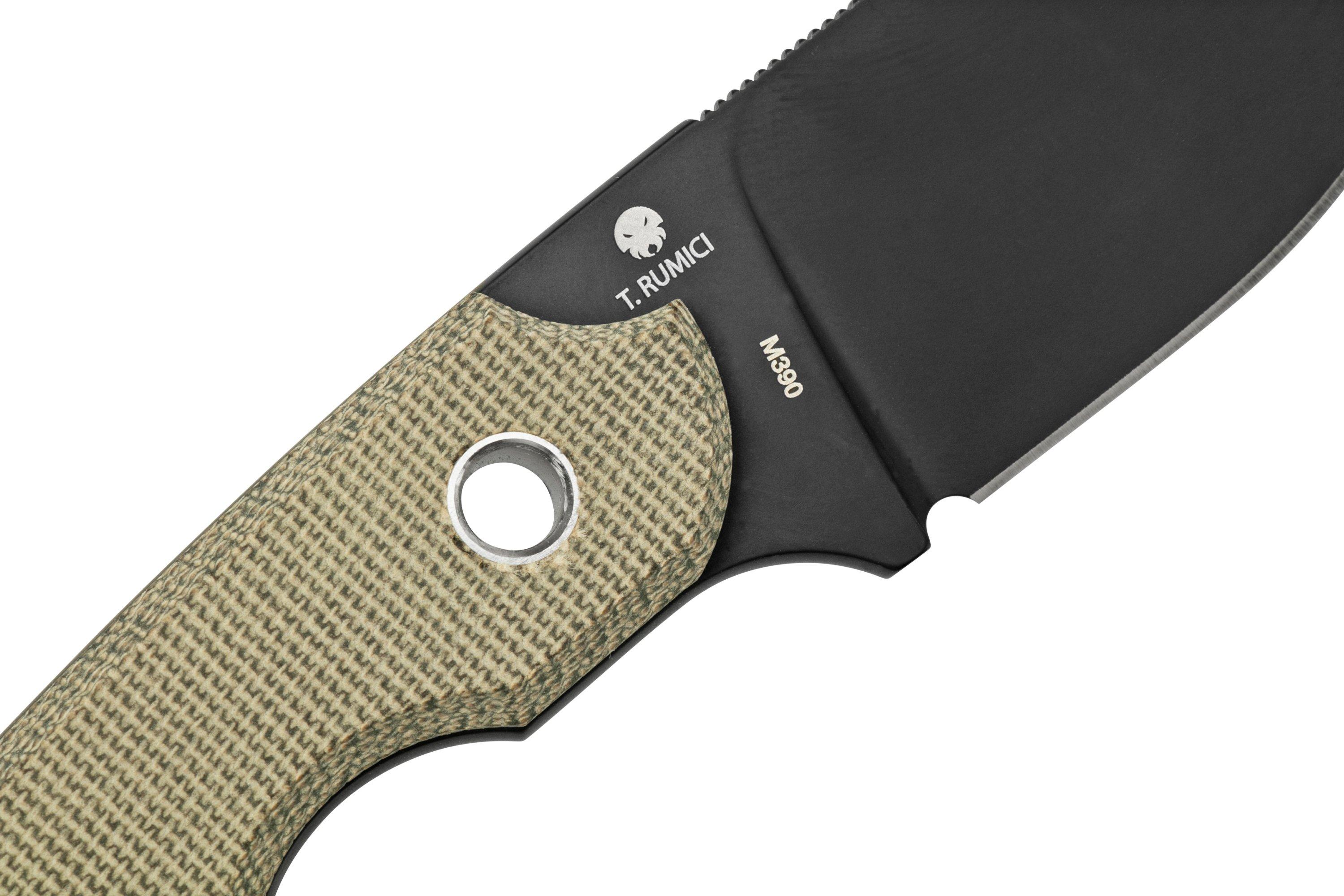 Viper Berus 1 VT4012DCG M390 PVD Black, Green Canvas Micarta fixed ...