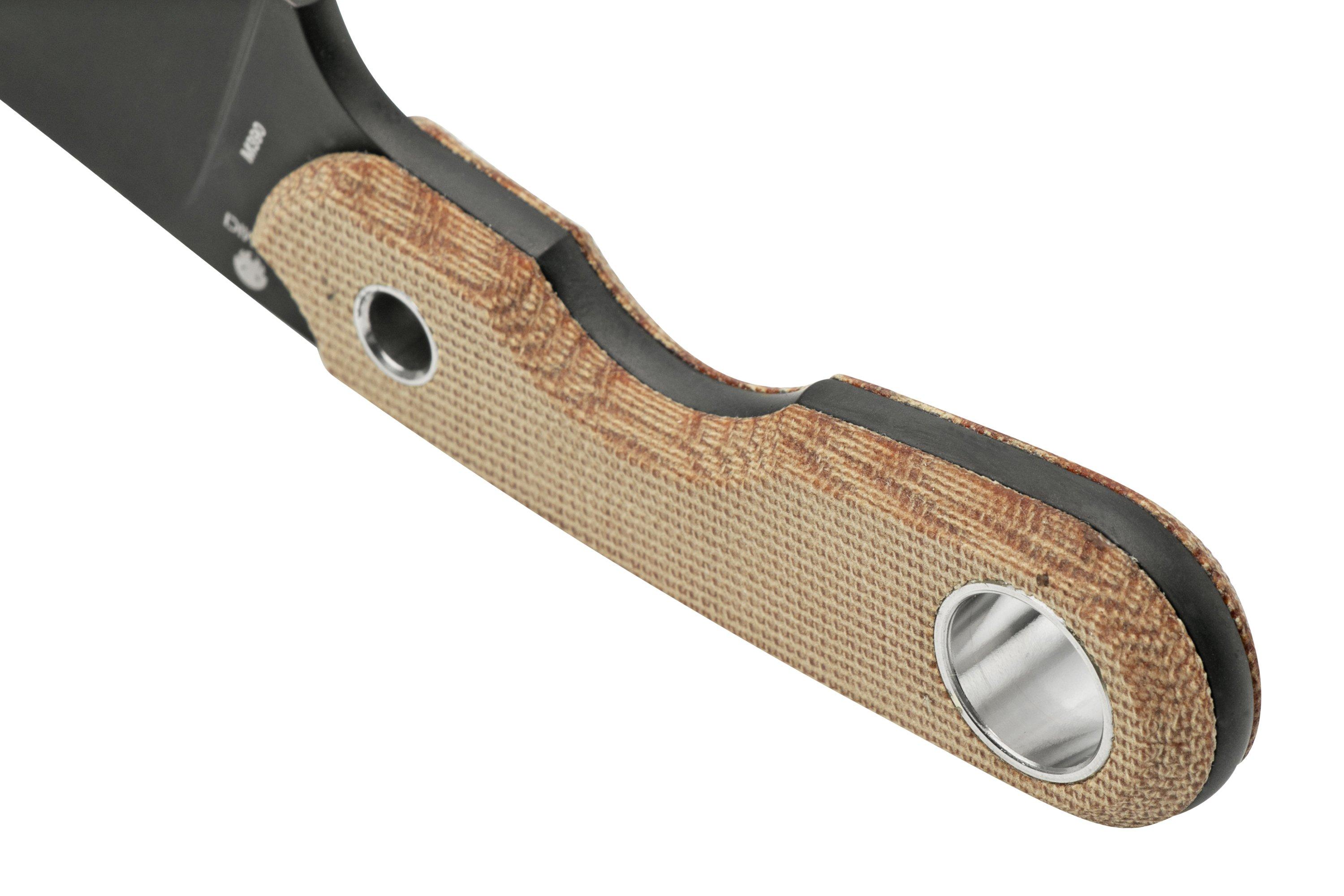 Viper Berus 1 VT4012DCN M390 PVD Black, Natural Canvas Micarta fixed ...