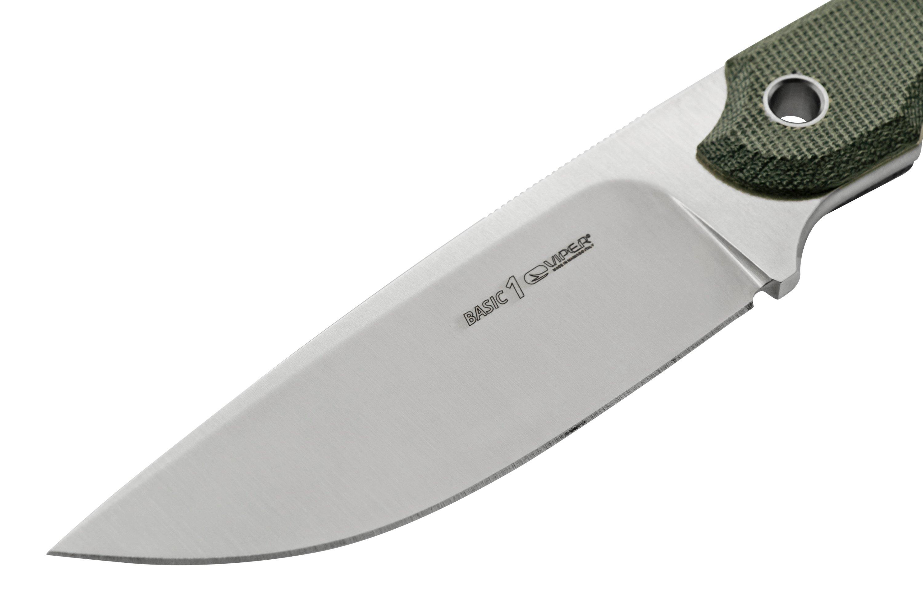 Viper Basic 1 VT4026CB MagnaCut Drop Point Satin, Black Canvas Micarta ...
