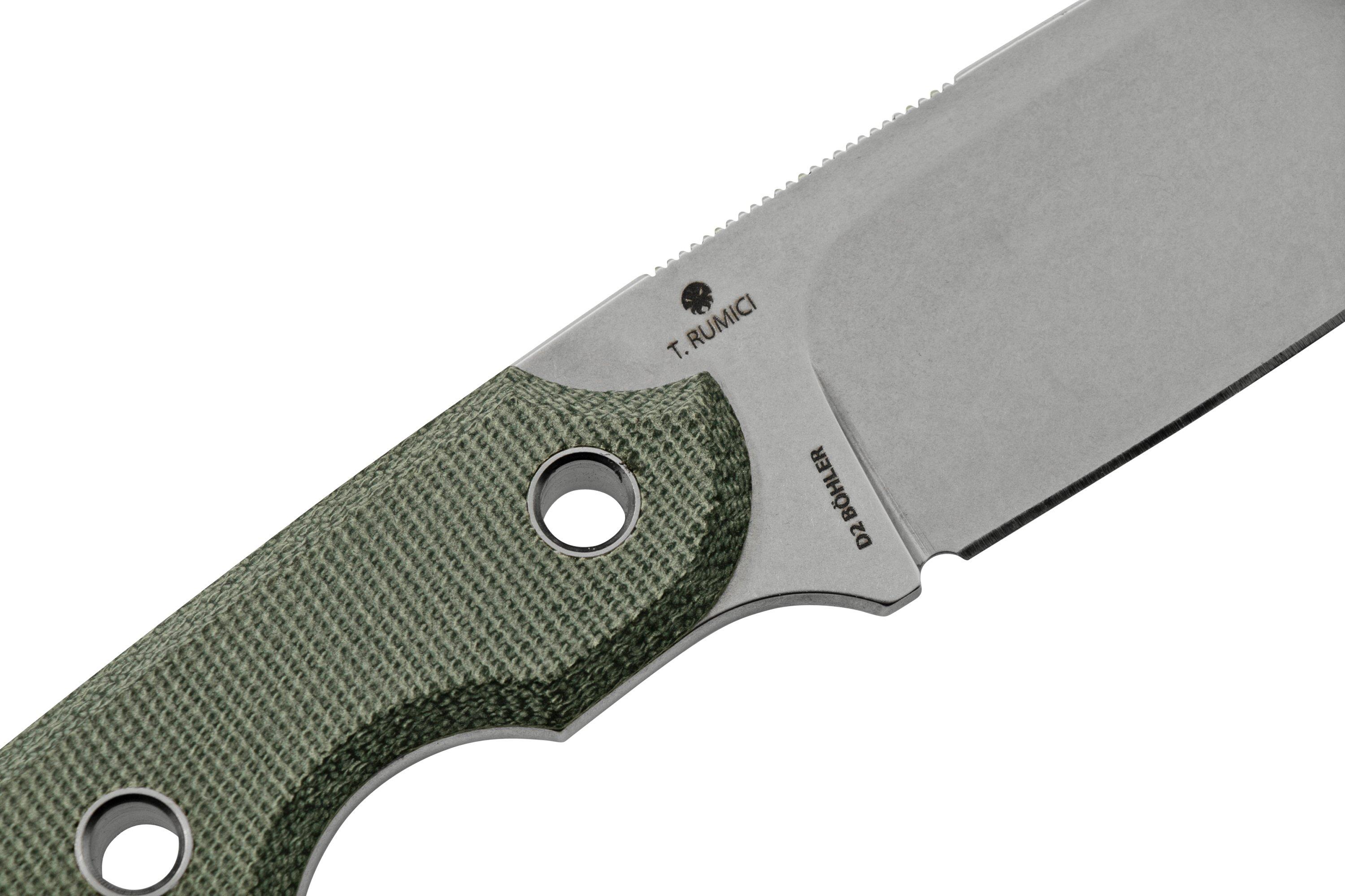 Viper Basic 1 VT4028CB, D2 Droppoint Stonewashed, Black Canvas Micarta ...