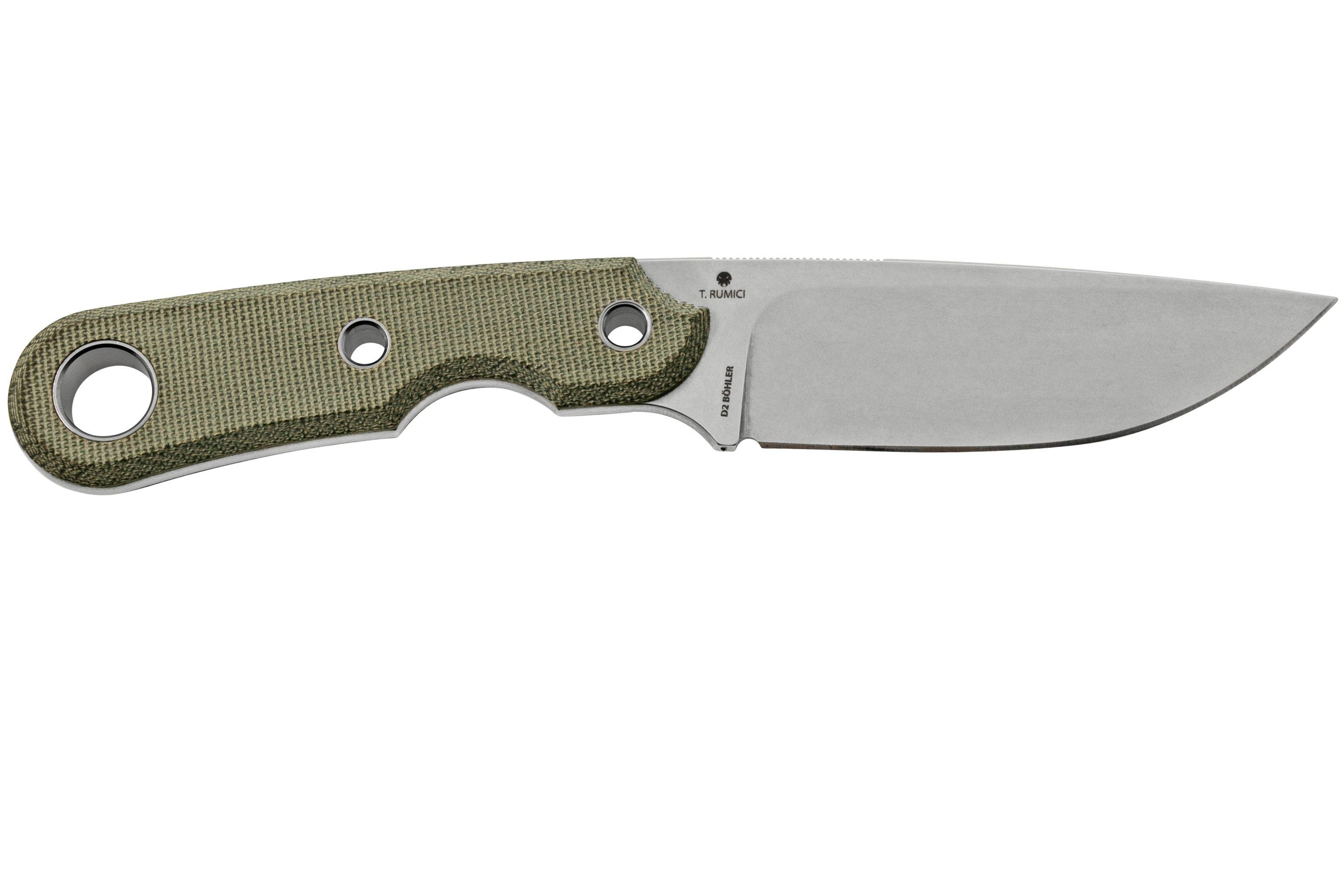 Viper Basic 1 VT4028CG, D2 Droppoint Stonewashed, Green Canvas Micarta ...