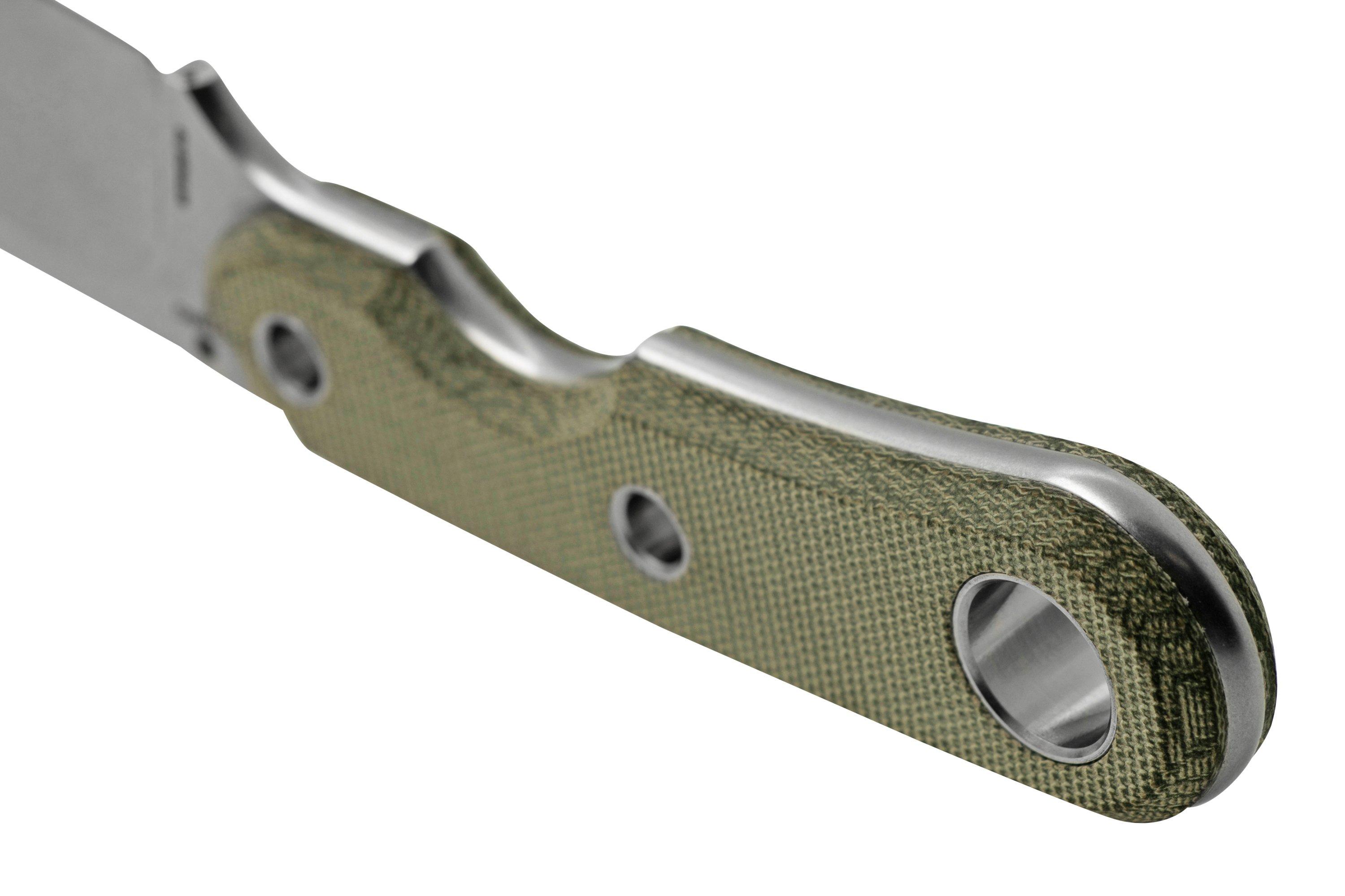 Viper Basic 1 VT4028CG, D2 Droppoint Stonewashed, Green Canvas Micarta ...