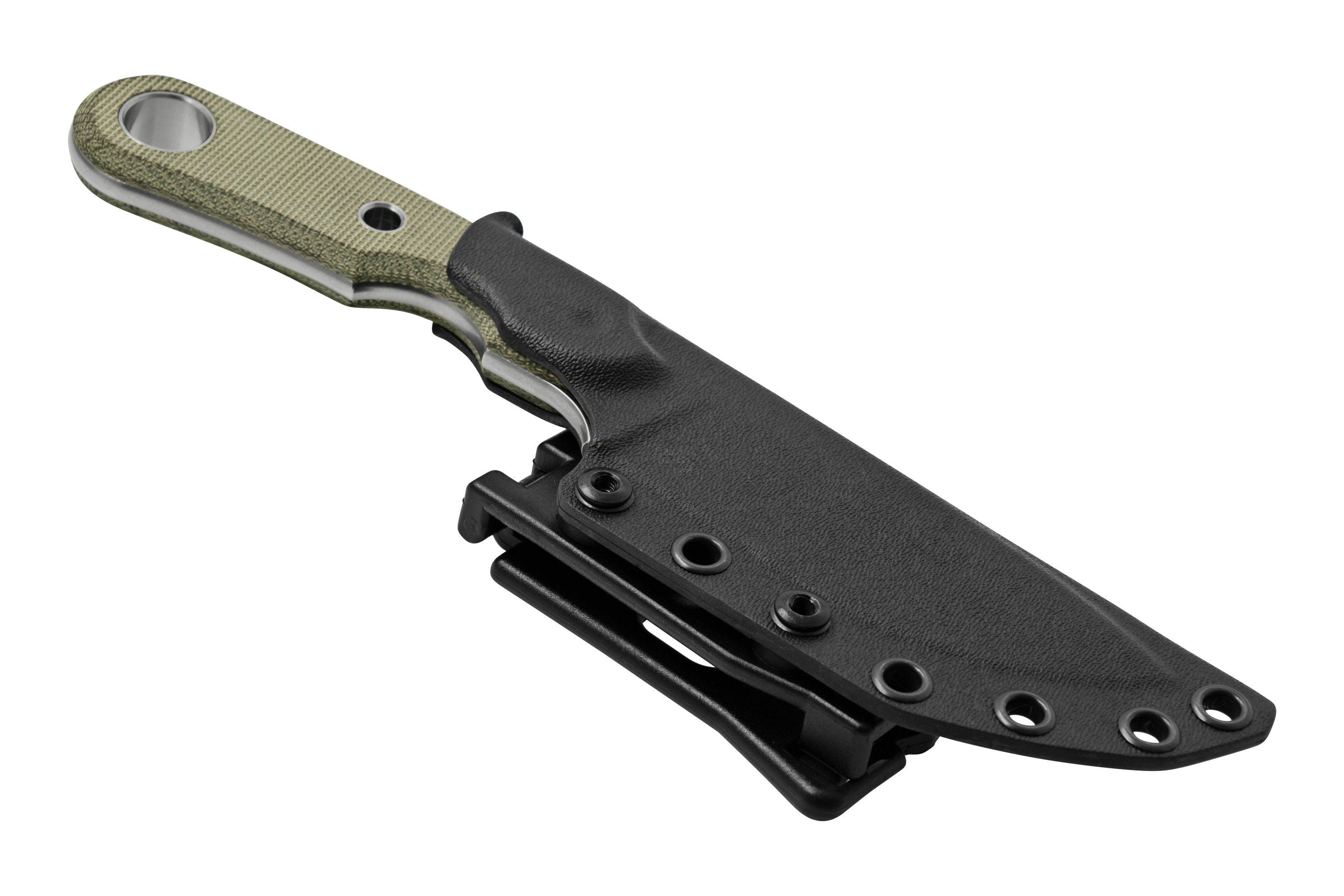 Viper Basic 1 VT4028CG, D2 Droppoint Stonewashed, Green Canvas Micarta ...