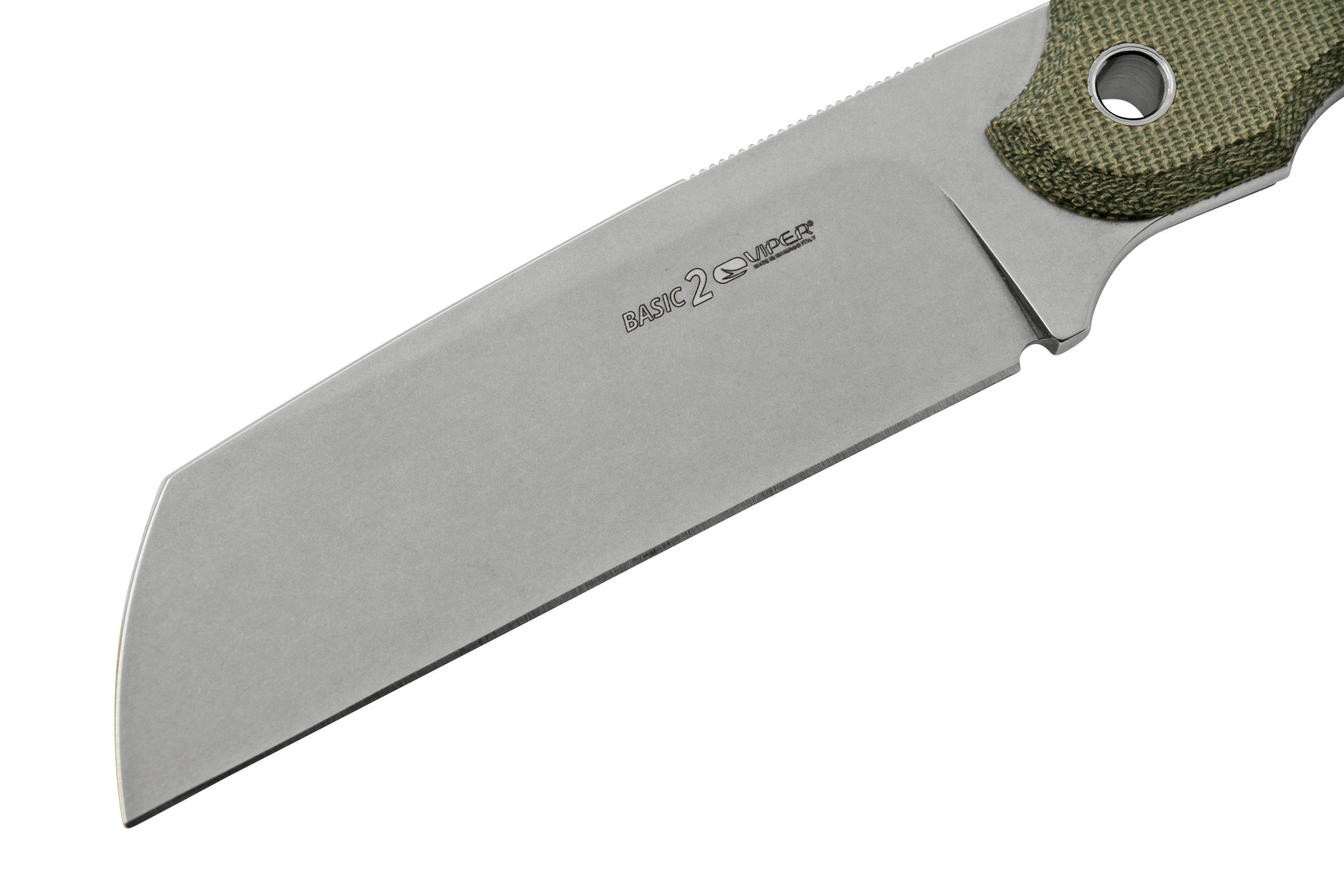 Viper Basic 2 VT4032CG D2 Sheepsfoot Stonewashed, Green Canvas Micarta ...