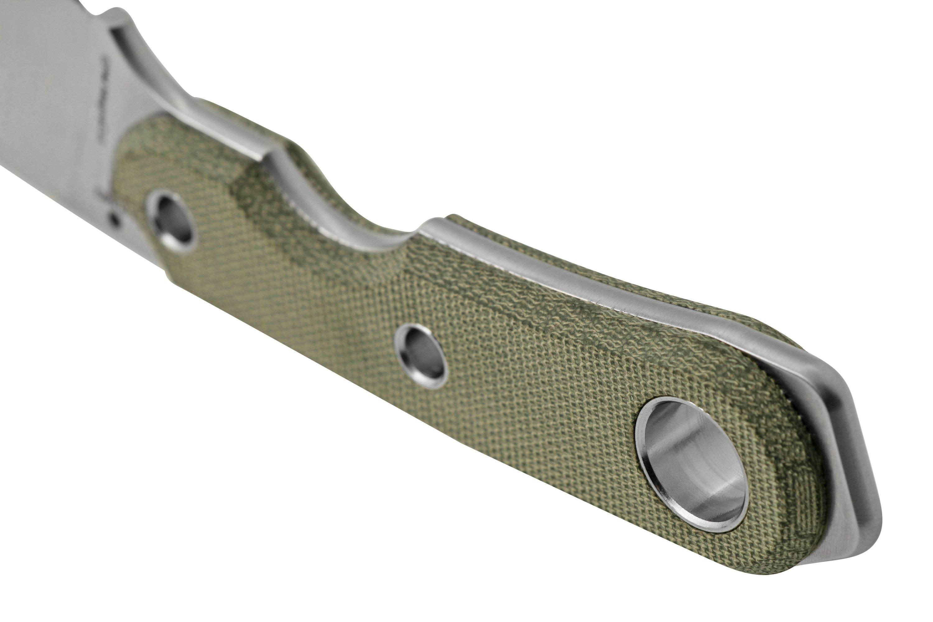 Viper Basic 3 VT4034CG MagnaCut Spear Point Satin, Green Canvas Micarta ...