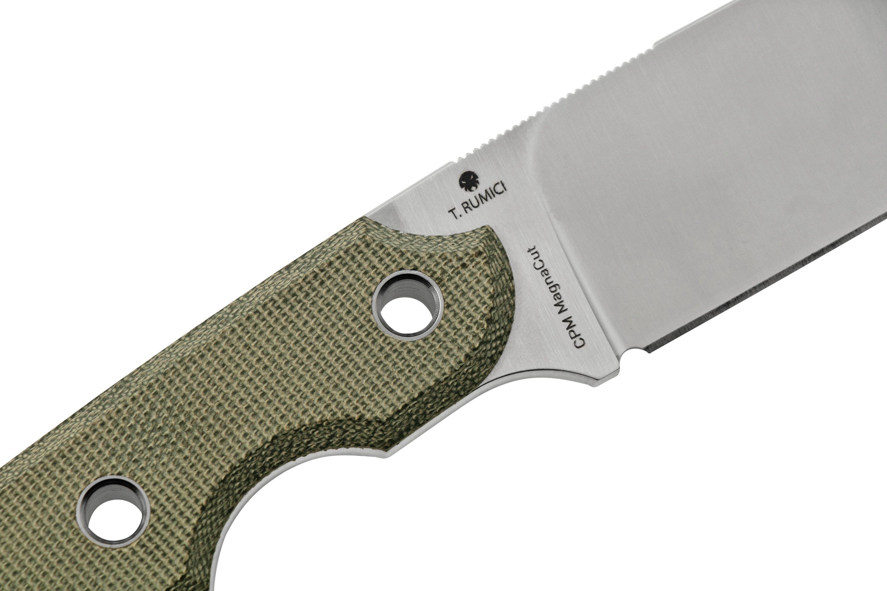 Viper Basic 3 VT4034CG MagnaCut Spear Point Satin, Green Canvas Micarta ...