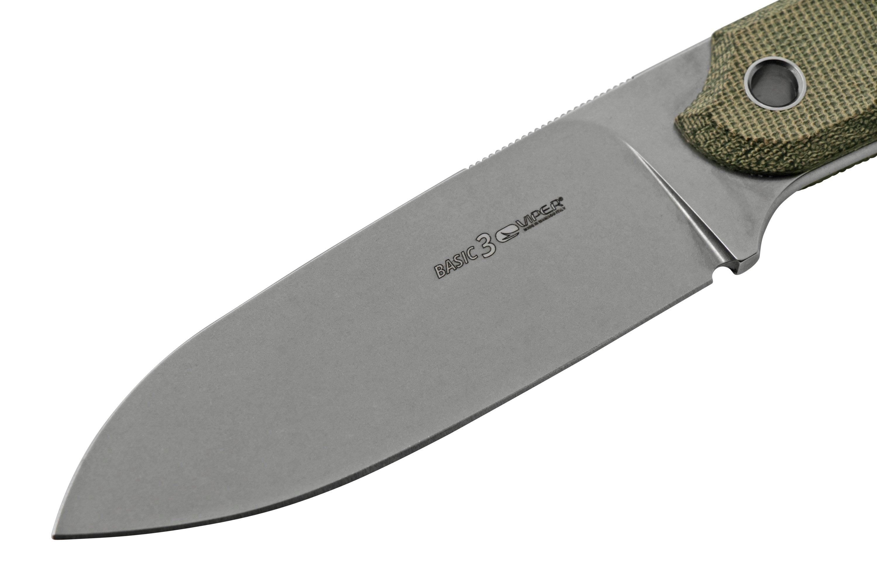 Nóż z głownią stałą Viper Basic 3 VT4036CG D2 Spear Point Stonewashed ...