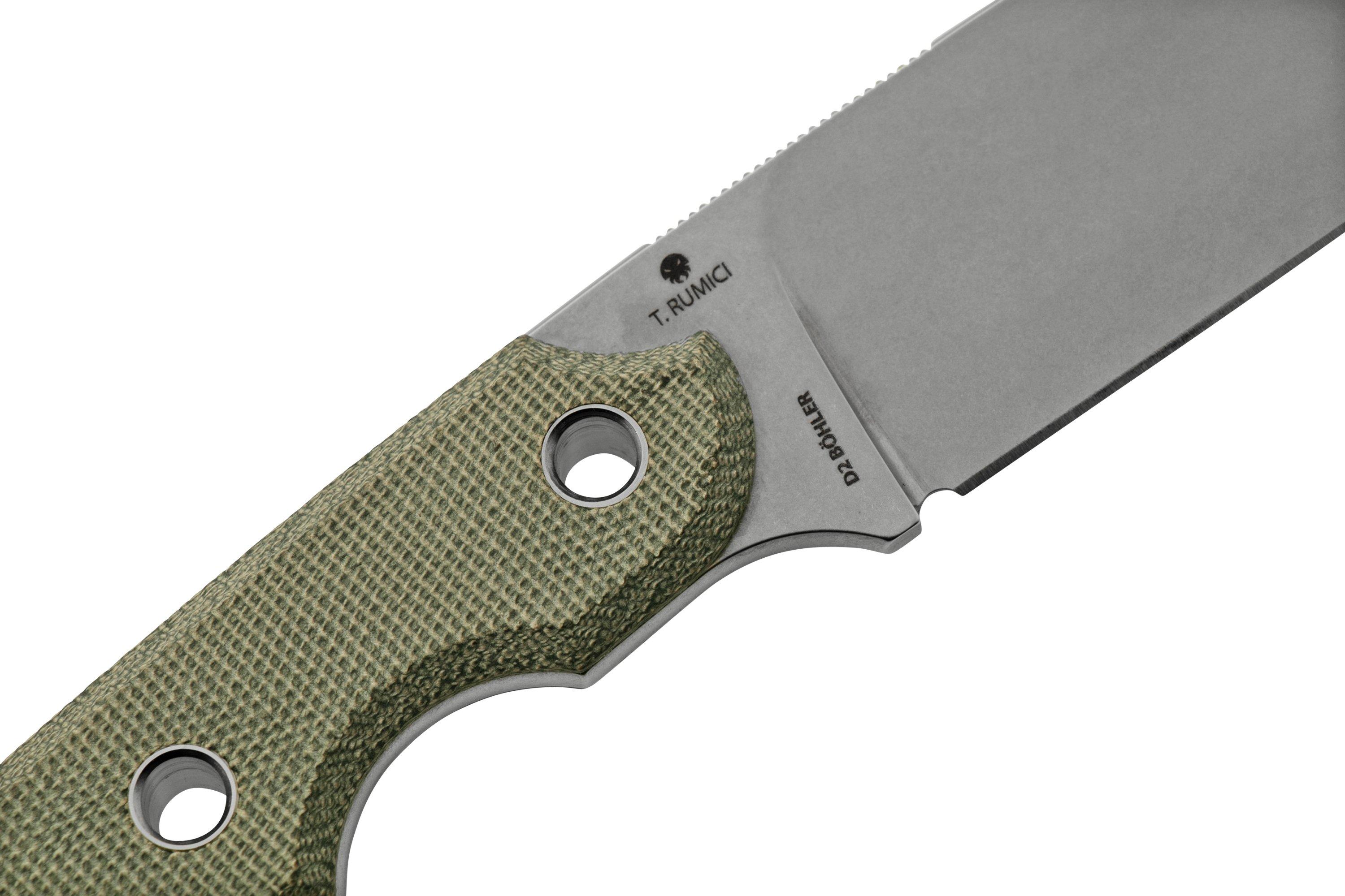 Viper Basic 3 VT4036CG D2 Spear Point Stonewashed, Green Canvas Micarta ...