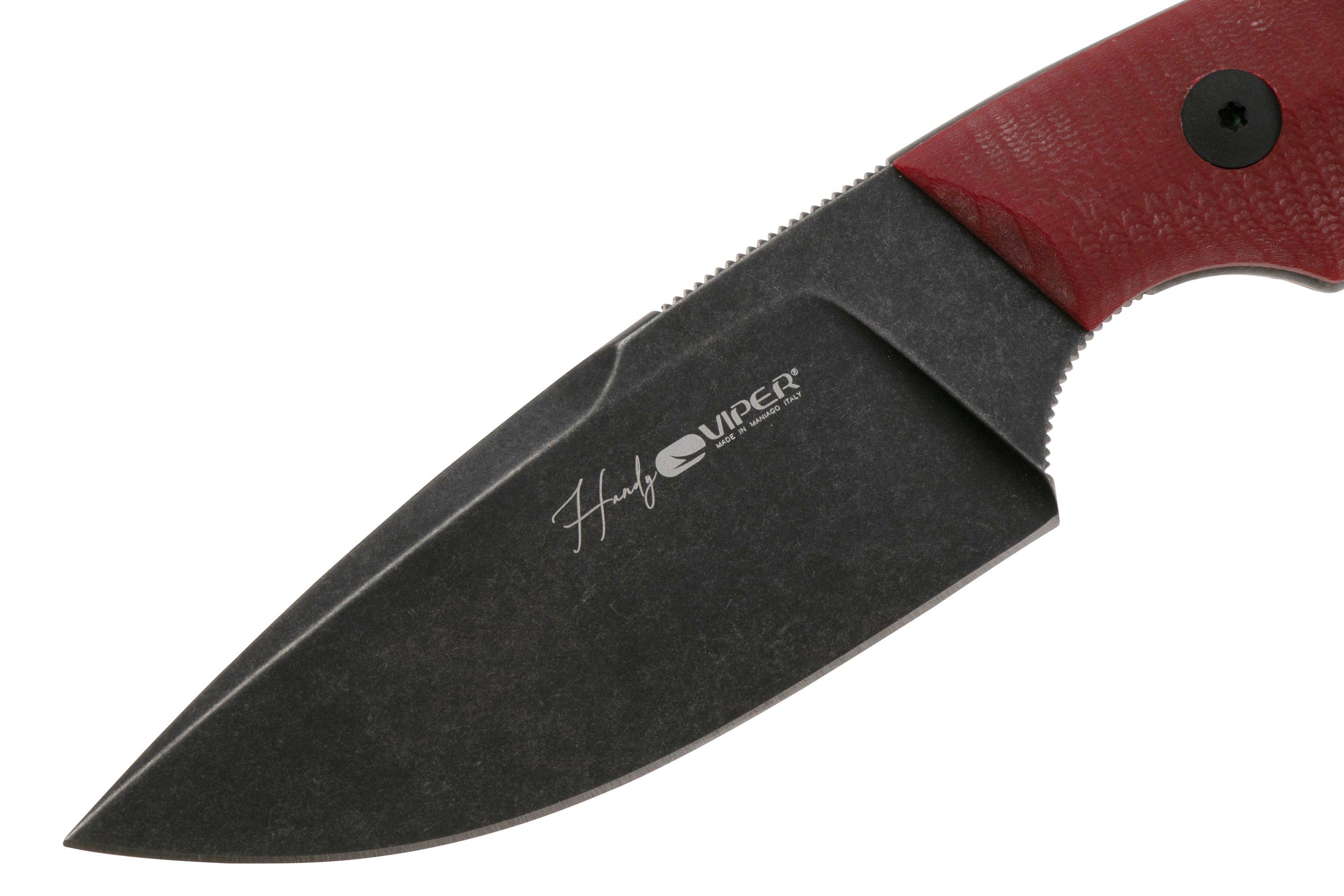 Viper Handy VT4042GR Blackwashed Red G10, couteau à lame fixe | Achetez ...
