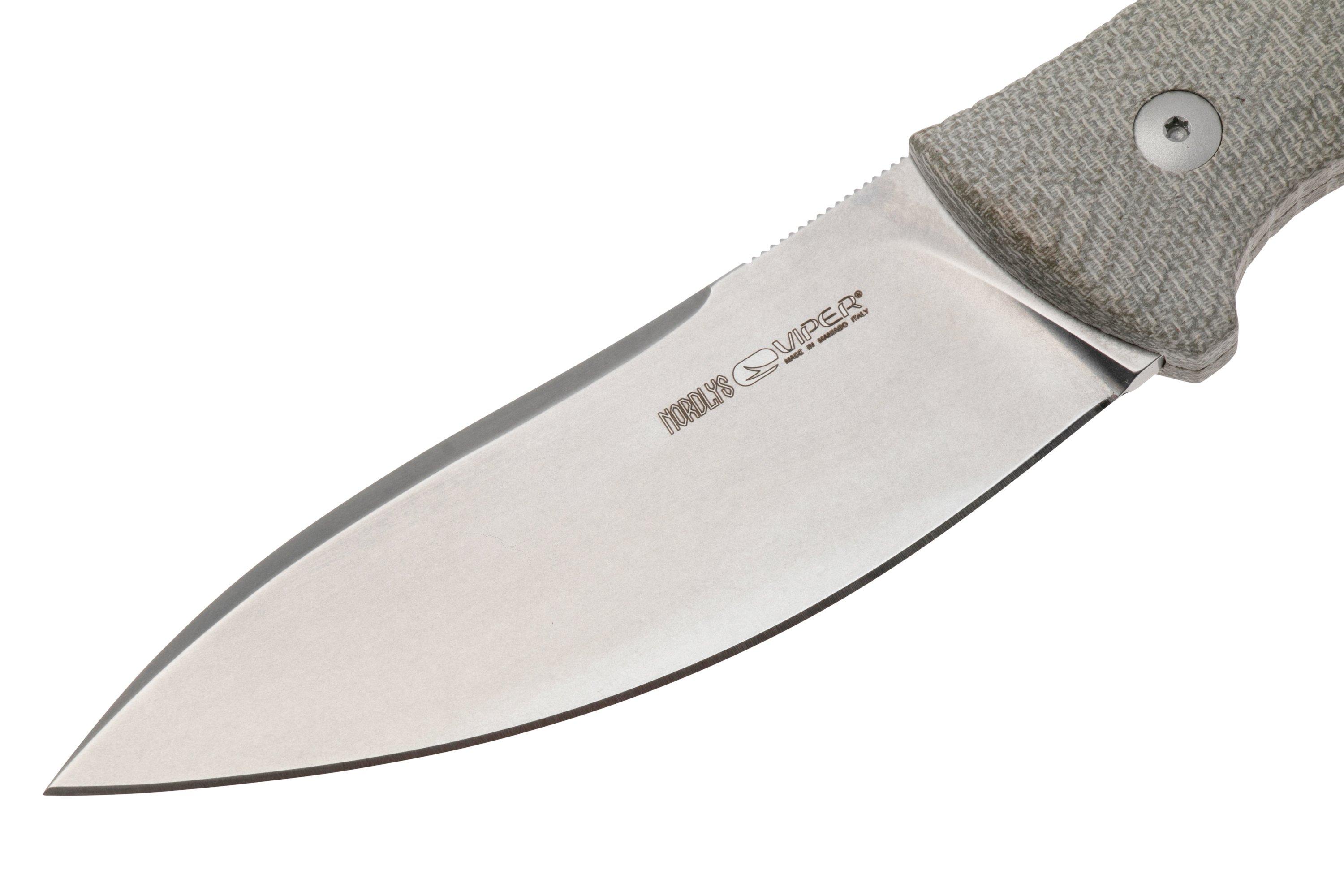 Viper Nordlys VT4044CG Stonewashed, Green Canvas Micarta, fixed knife ...