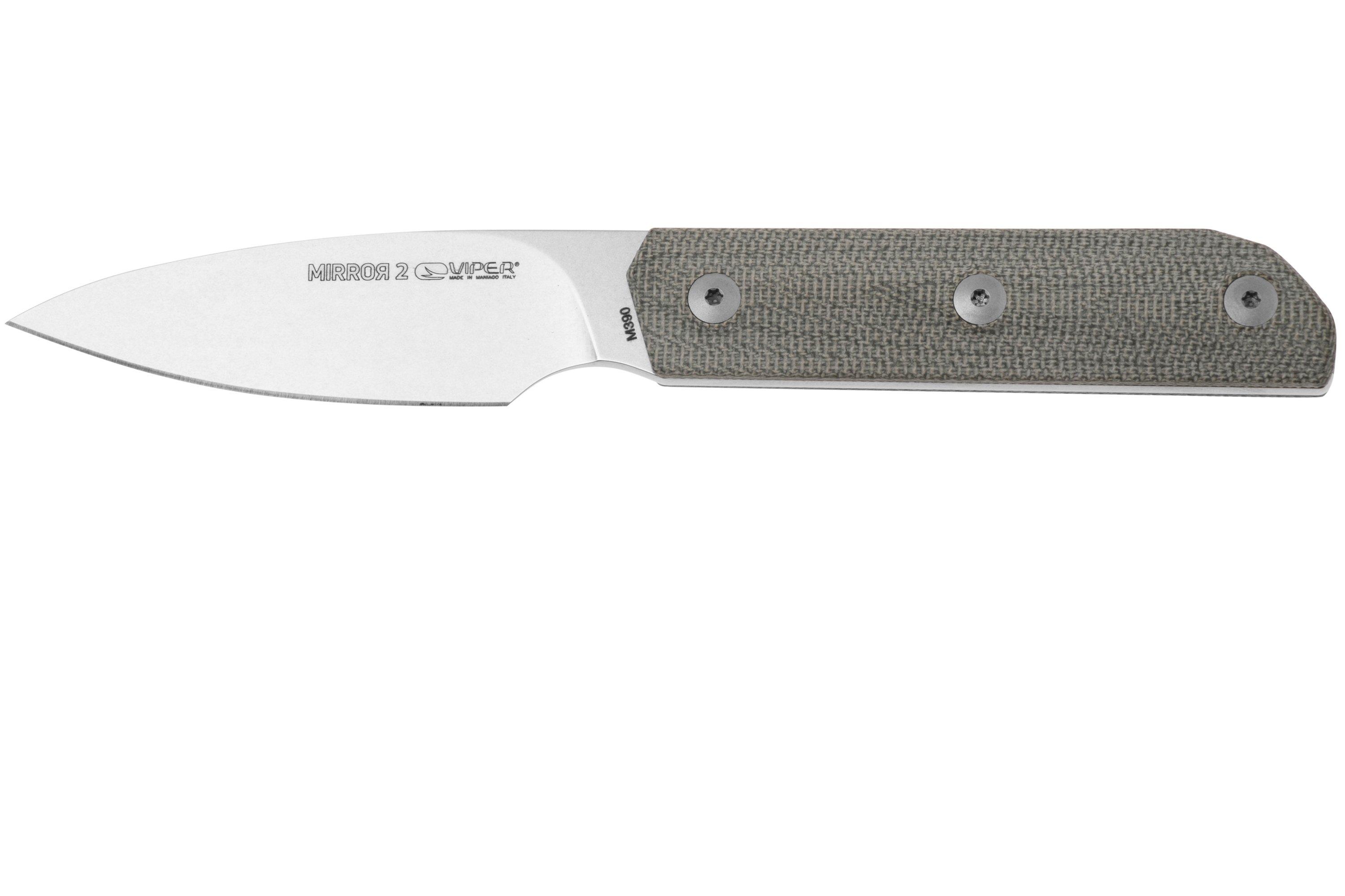Viper Mirror 2 VT4064CG Böhler M390, Green Canvas Micarta, fixed knife ...